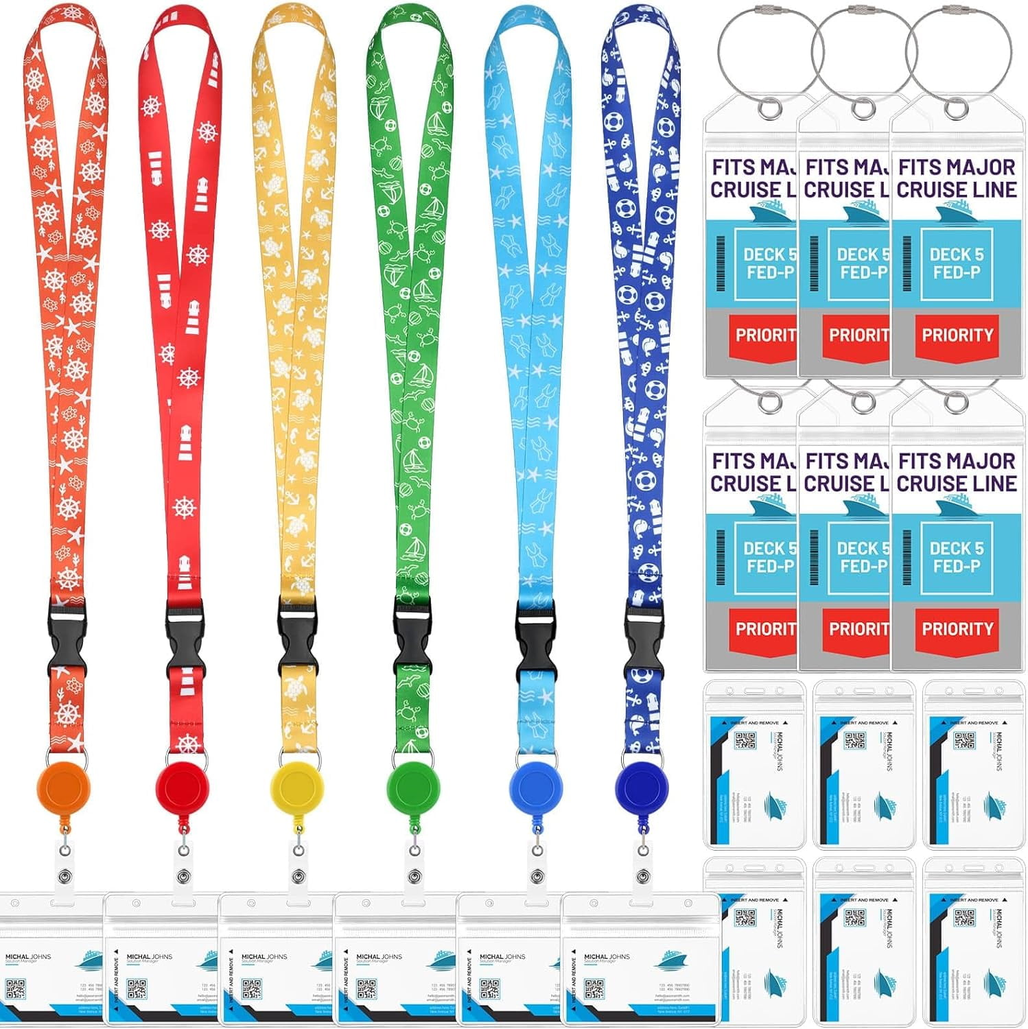 Cruise Lanyards, 6 Pack Waterproof Cruise Luggage Tags with Ship Key ...