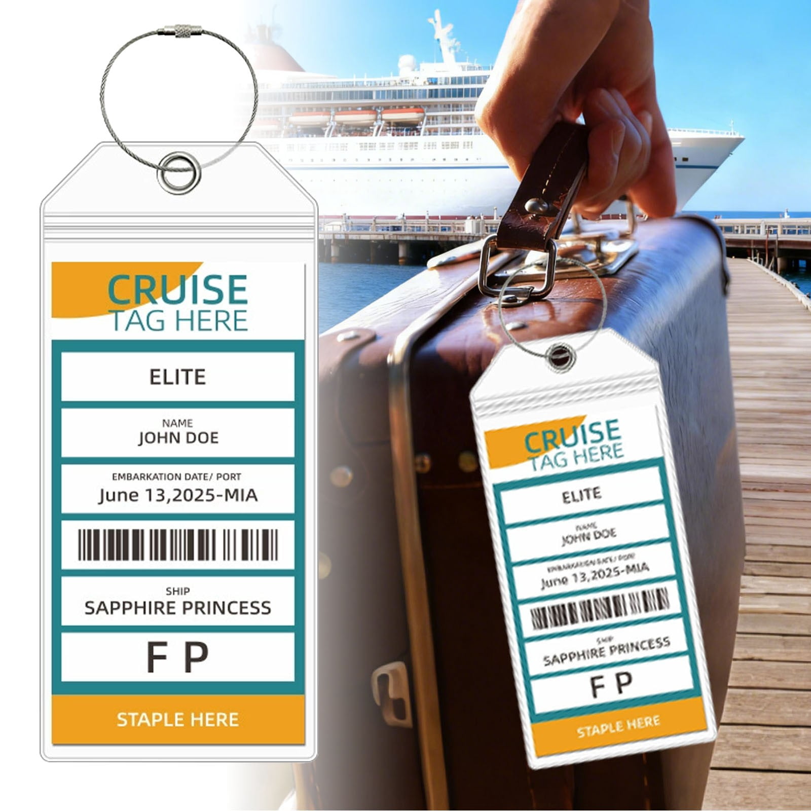 Cruise Luggage Tag Holders, Waterpoof Cruise Luggage Tag Holder Fits ...