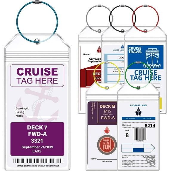 Cruise Luggage Tags for Carnival, MSC, Costa, NCL & Princess Cruise ...