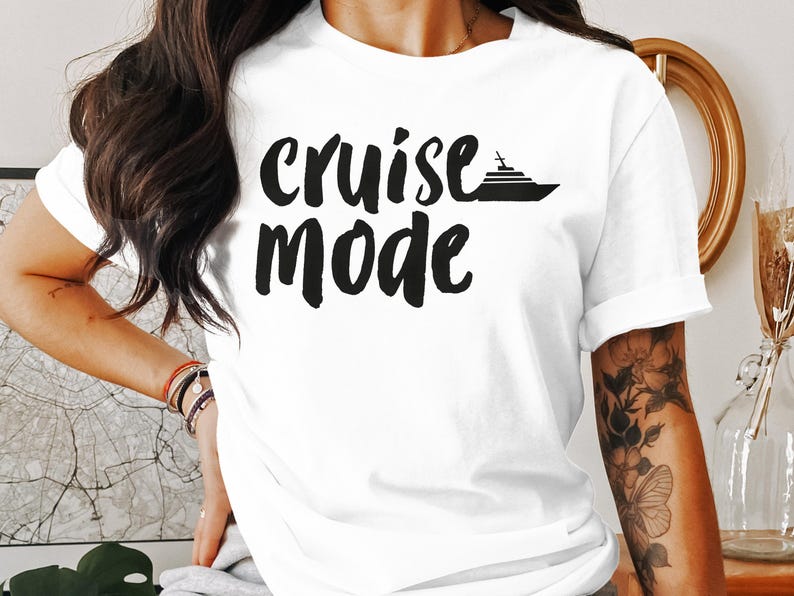 Cruise Mode T-Shirt, Nautical Vacation Shirt, Ship Crew Tee, Cruise ...