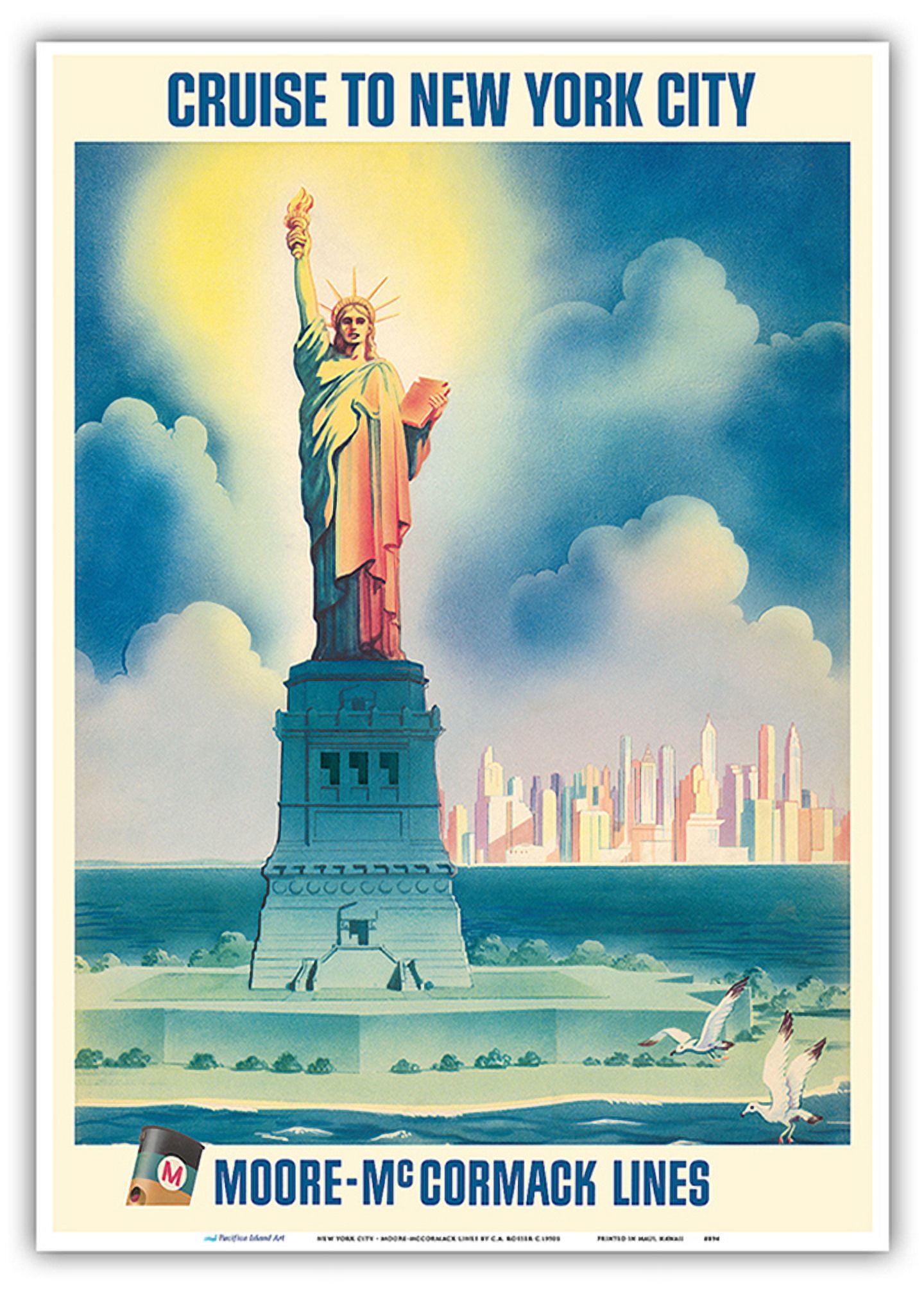 Cruise to New York City - Statue of Liberty - Moore-McCormack Lines ...