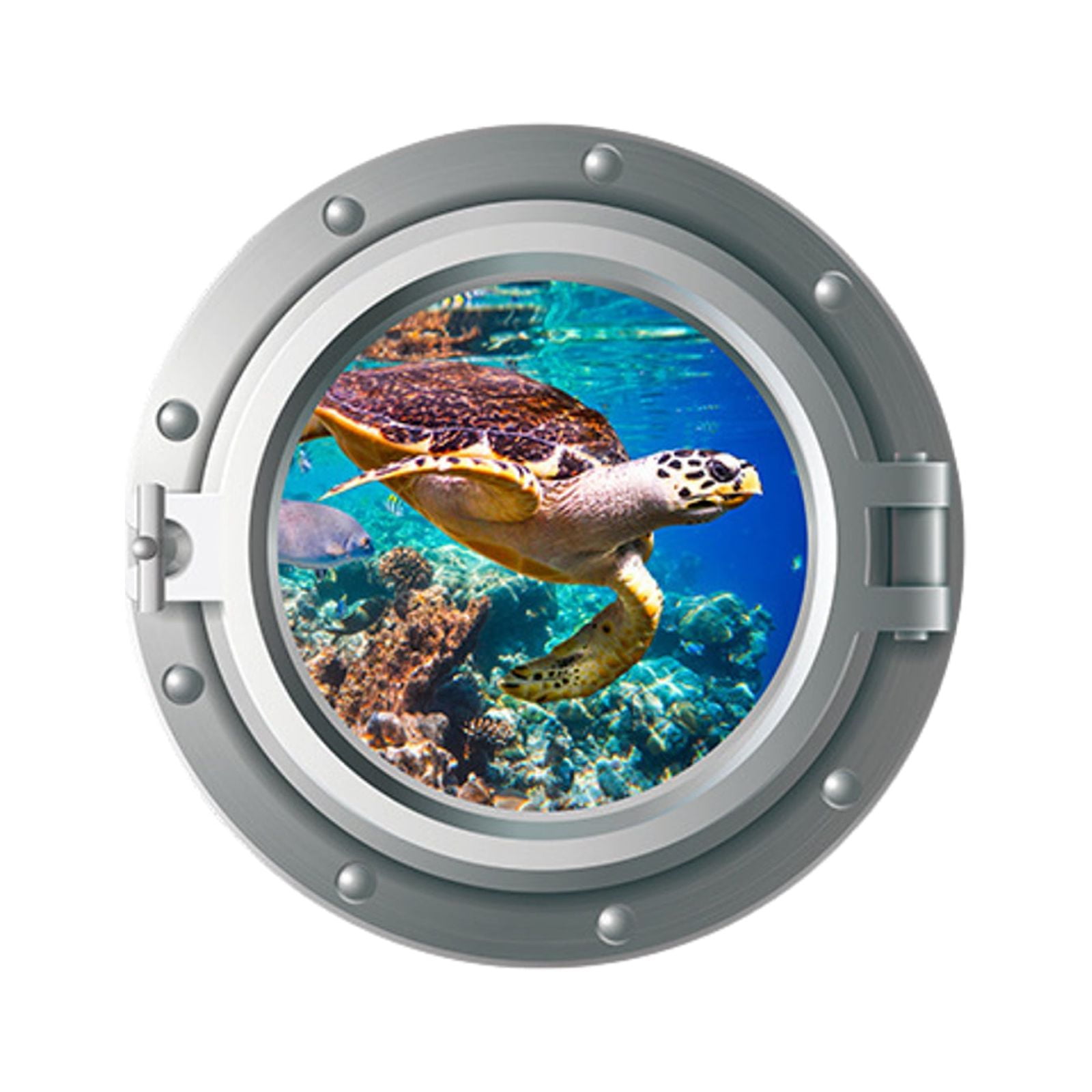 Cruise Porthole13 Inch Beach Cruise Door Sticker Cruise Dolphin Turtle ...