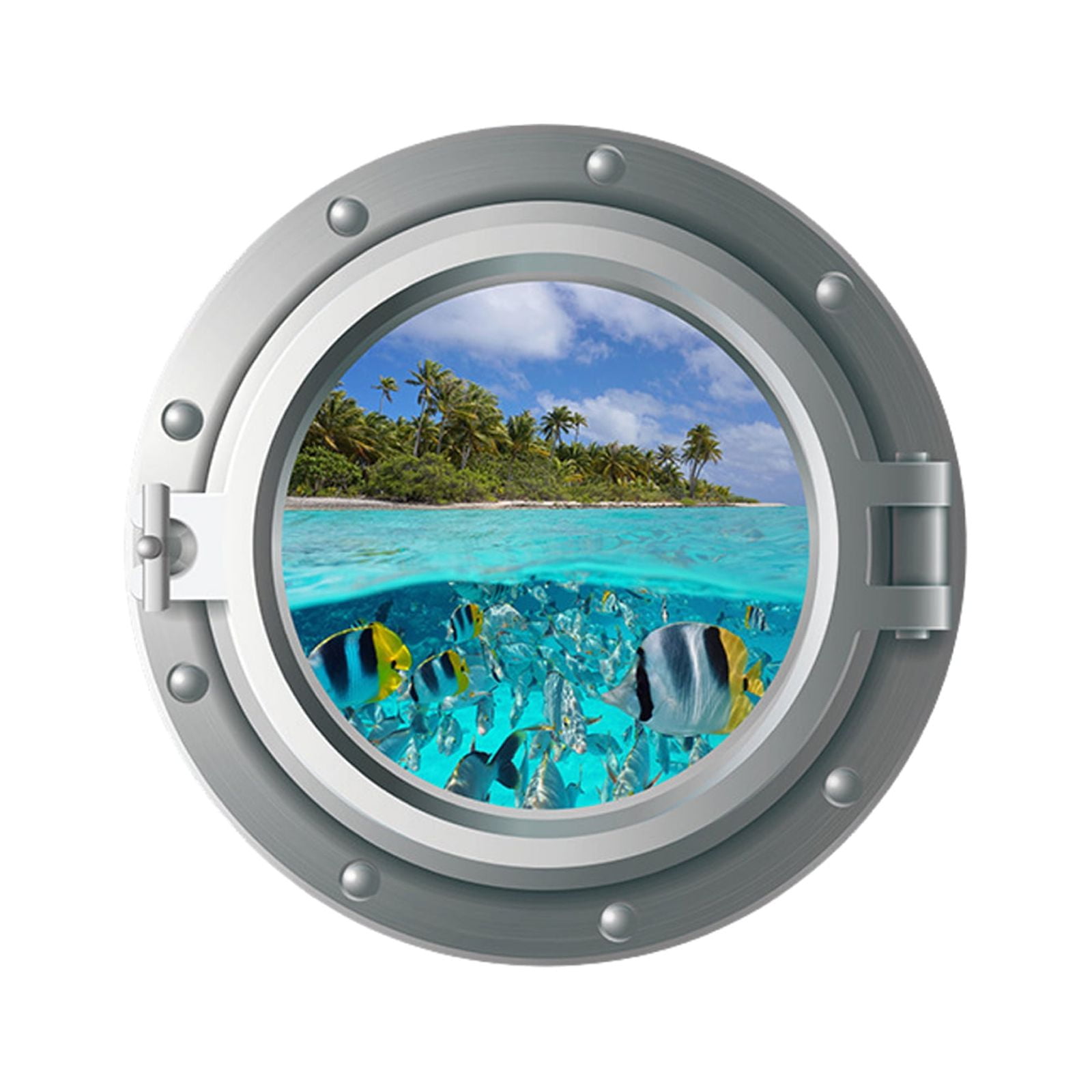 Cruise Porthole13 Inch Beach Cruise Door Sticker Cruise Dolphin Turtle ...