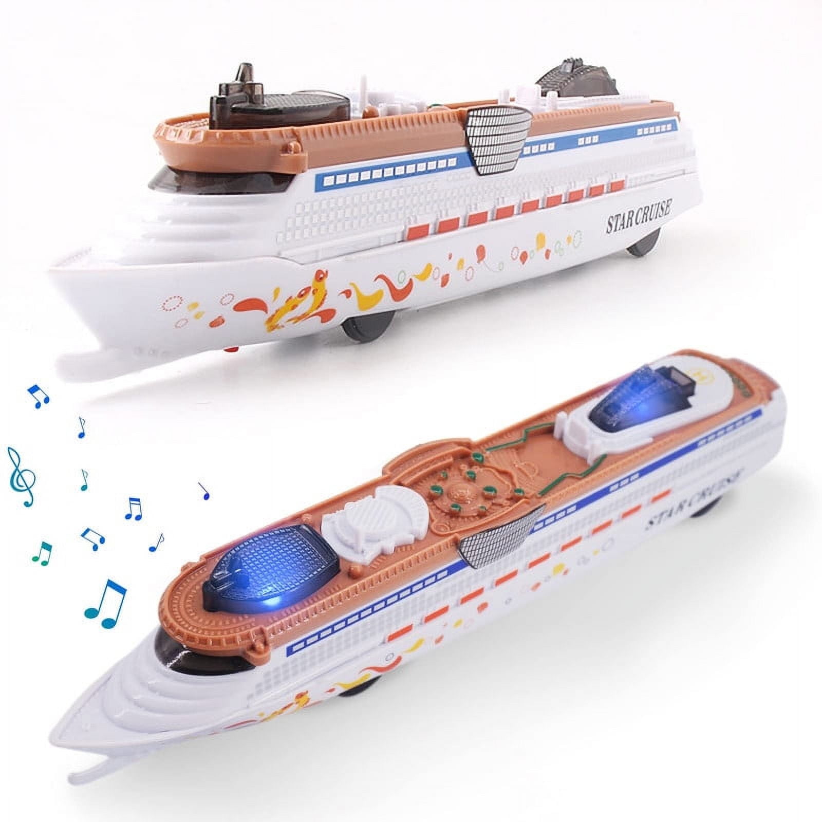 SHILIM Cruise Ship Toy with Light and Sound for Kids Toddlers, 24 x 3 x 5.5cm Plastic Model ...