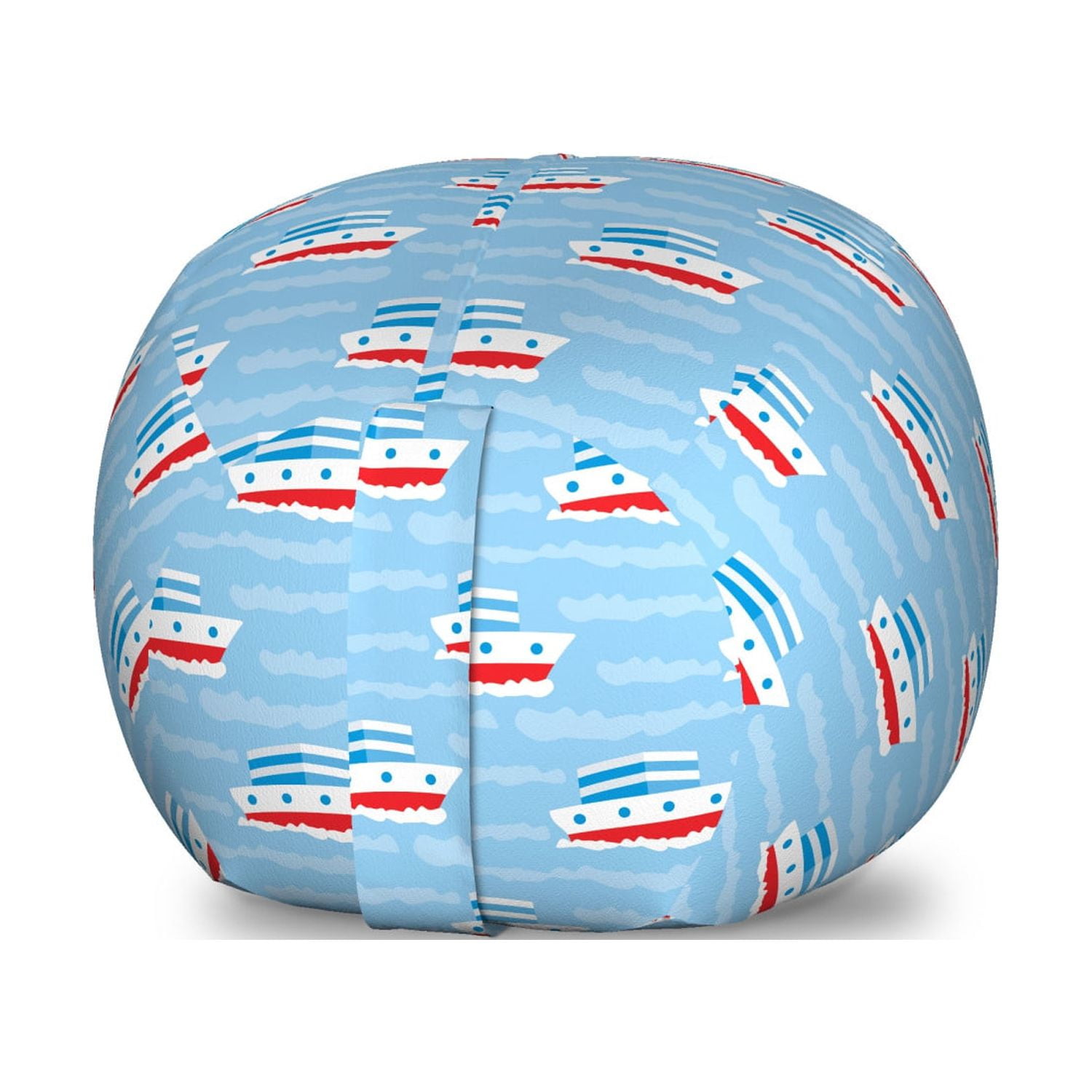 Cruise Ship Storage Toy Bag Chair, Nautical Sailor Pattern Cartoon Ship ...