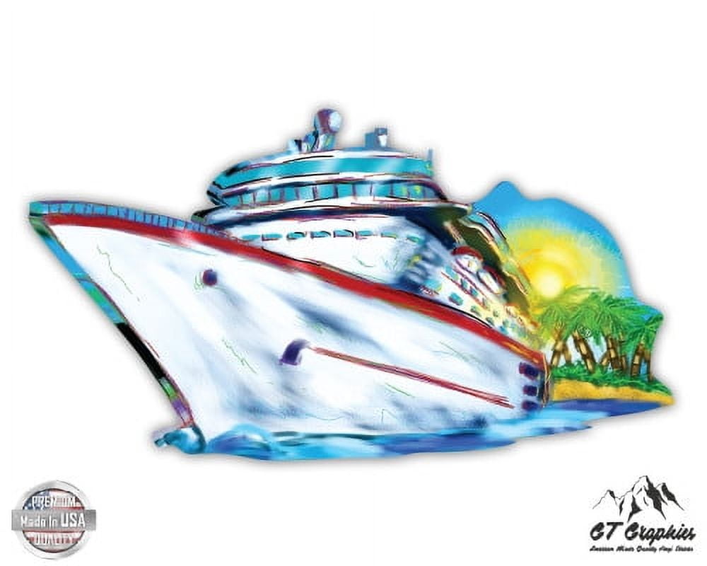 Cruise Ship Vacation - 5" Vinyl Sticker - For Car Laptop I-Pad ...