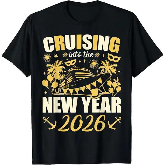 Cruise Theme 2026 Festive New Year Celebration Graphic Art Unisex T ...