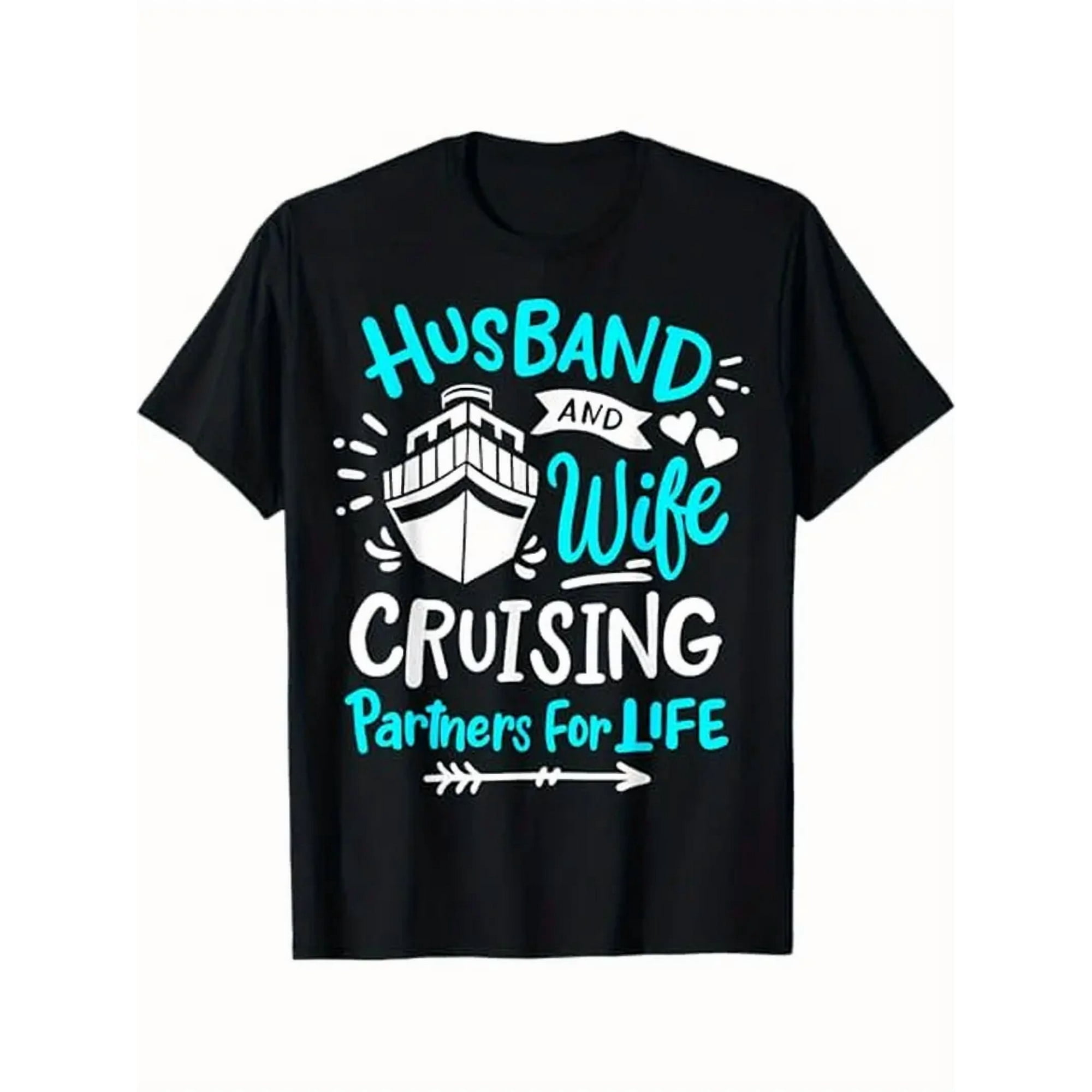 Cruise Trip Graphic T-Shirt for Couples | Husband and Wife Cotton Tee ...