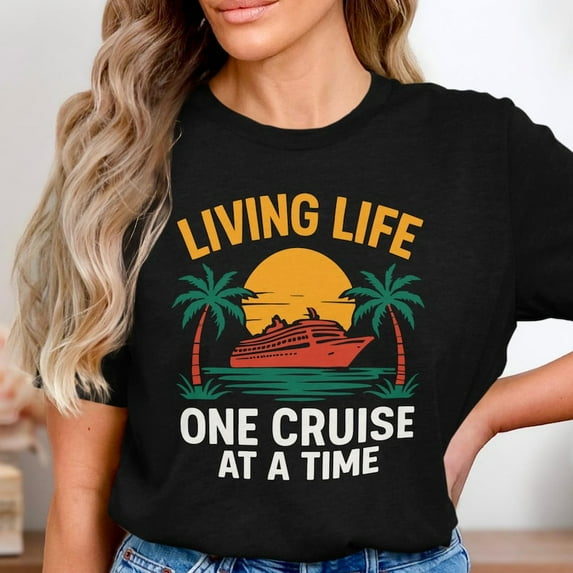 Cruise Vacation Life Funny Trip Ocean Sunset Tropical Art Graphic Tee ...