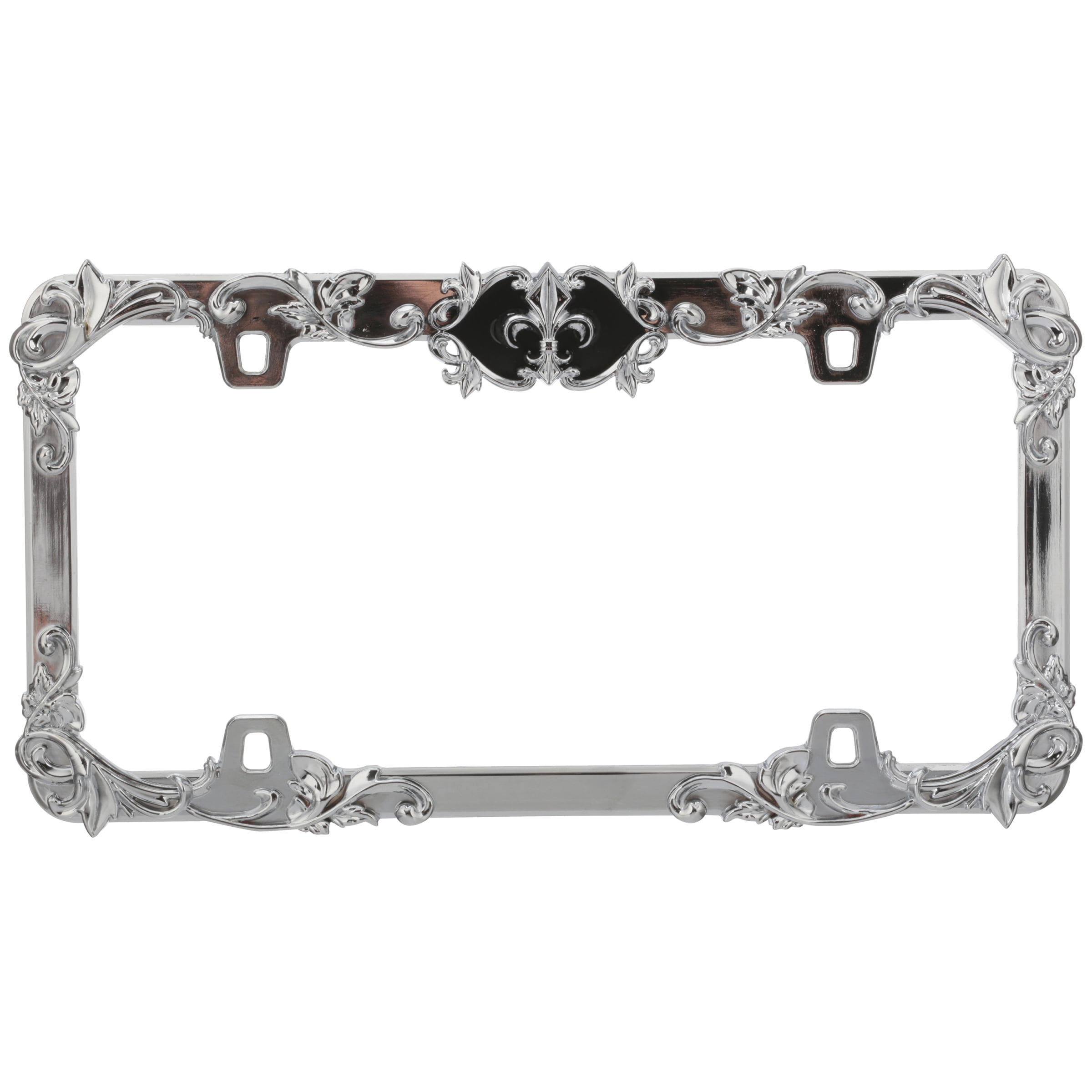 Cruiser Accessories Fleur de Lis License Plate Frame (Chrome/Black ...