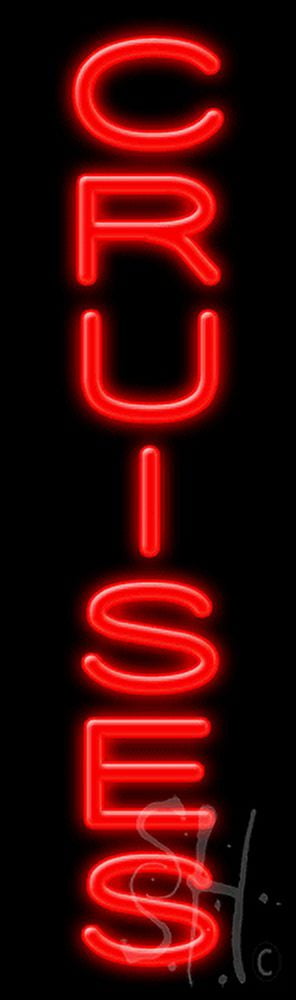 Cruises LED Neon Sign 27 x 8, Black Square Cut Acrylic Backing, with ...