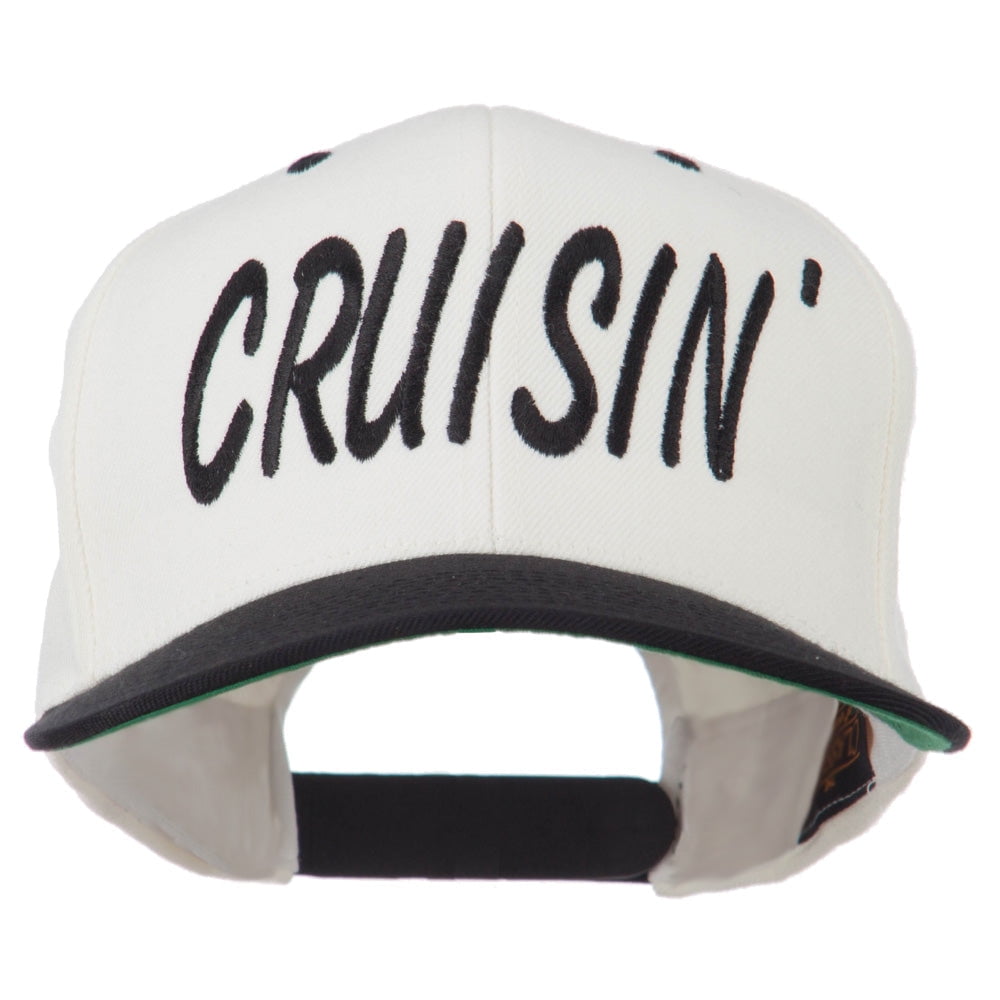 Cruisin Embroidered Flat Bill Cap - Natural Black OSFM - Walmart.com
