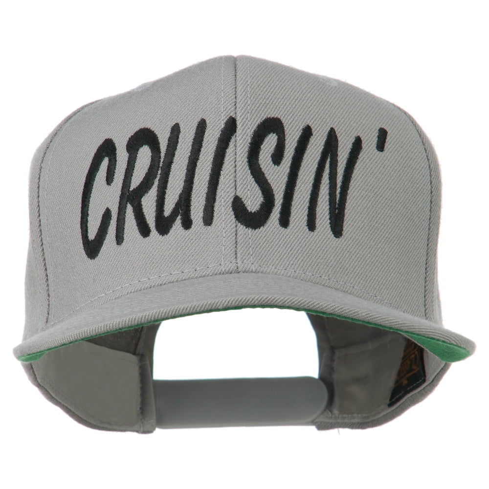Cruisin Embroidered Flat Bill Cap - Silver OSFM - Walmart.com