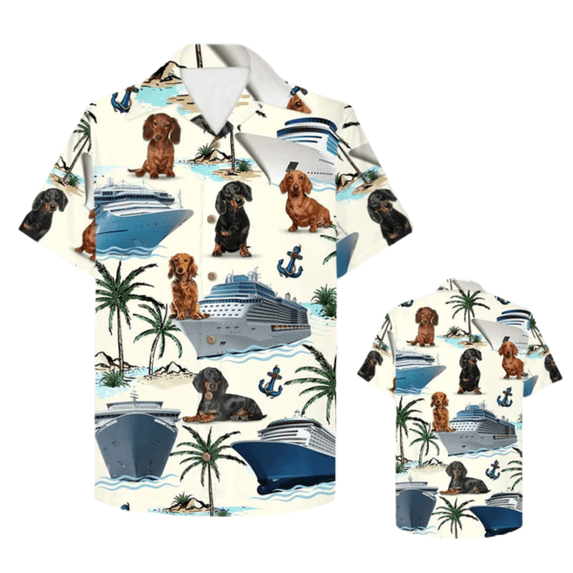 Cruising Dachshund Hawaiian Shirt - Gift For Cruise Trips - Dachshund ...