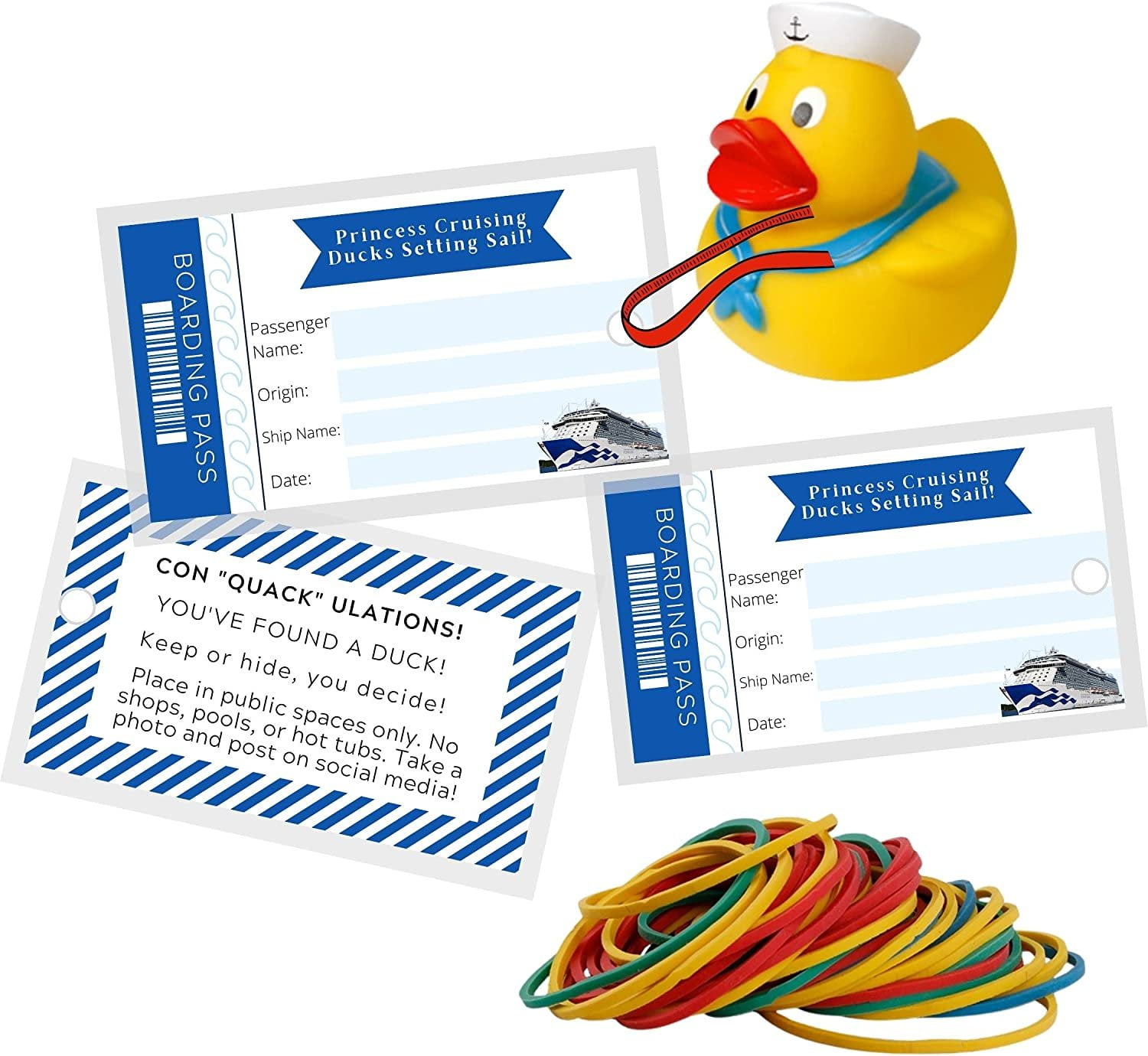 Cruising Ducks for Princess Cruise Boarding Pass Princess Hang Tag with ...