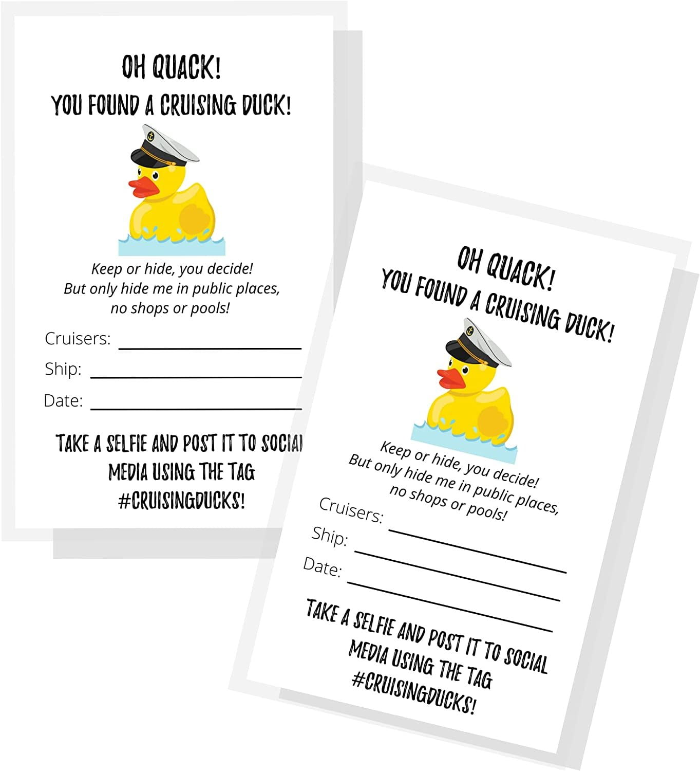 Cruising Ducks Tag 50 Pack Carnival Rubber Cruising Duck Tag Printed ...