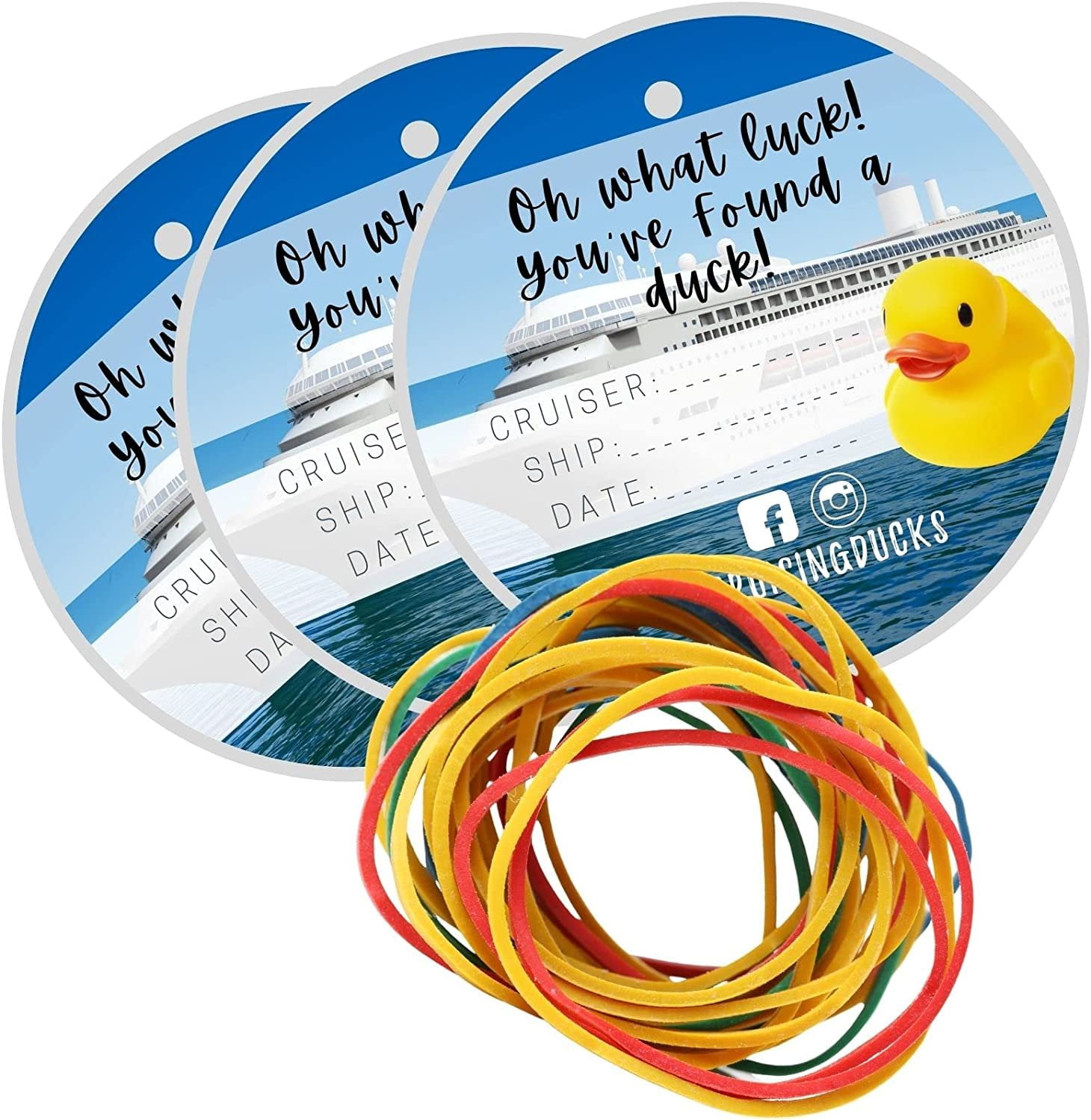 Cruising Ducks Tag with Rubber Bands 30 Pack Carnival Rubber Cruising ...