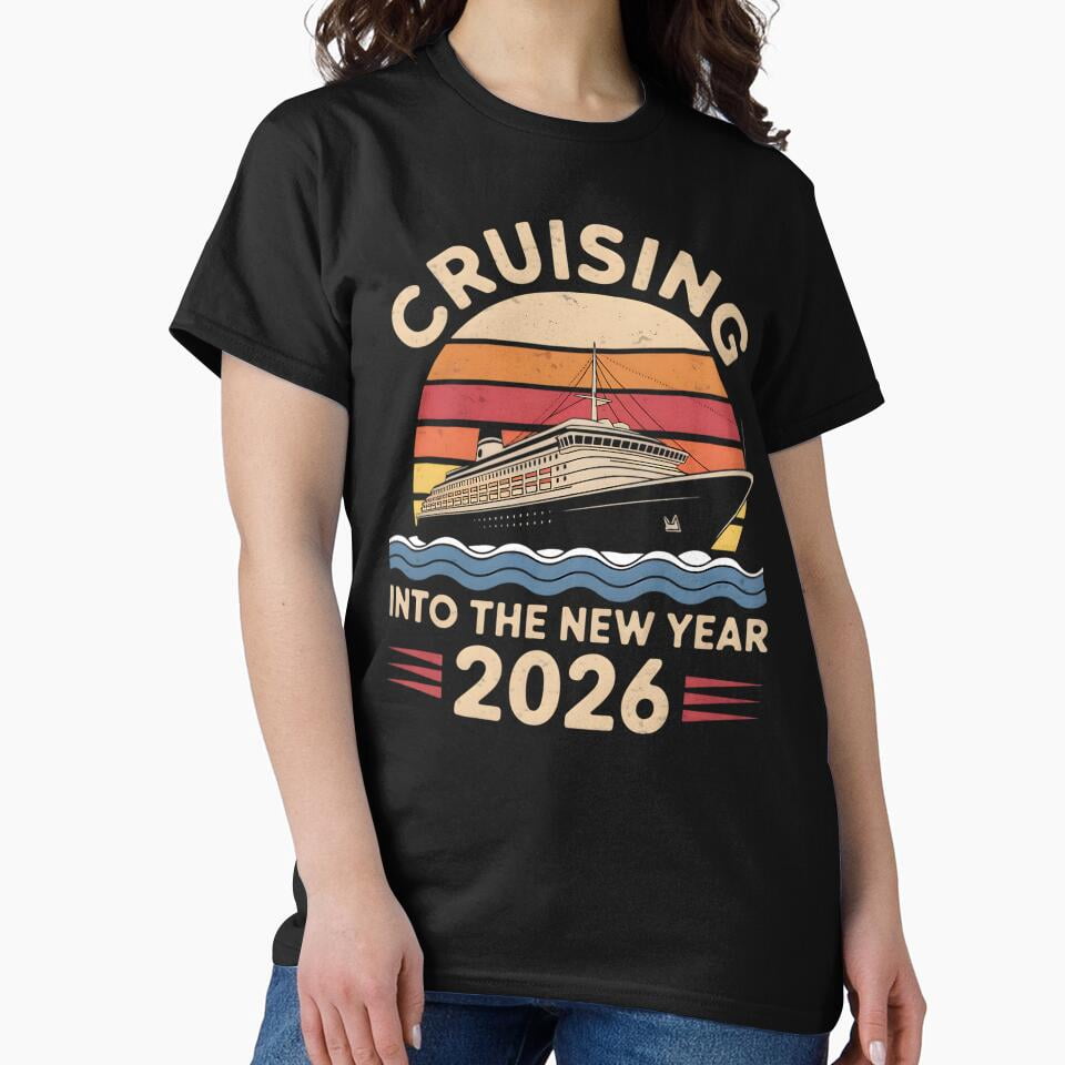 Cruising Into New Year's Crew Family Shirt, Casual Graphic Tee ...