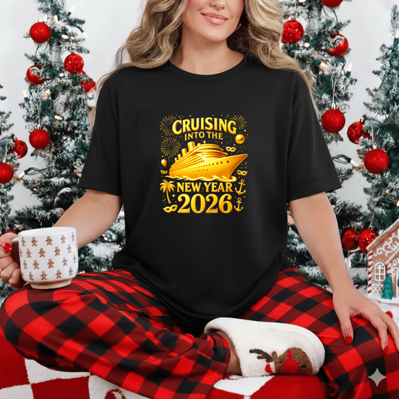 Cruising Into the New Year 2026 Fun Cruise Party Celebration Unisex T-Shirt, up to size 5XL ...