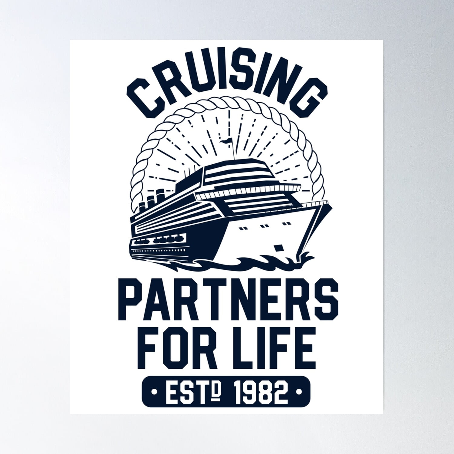 Cruising Partners For Life 1982 40Th Anniversary Cruise Poster Wall Art, Modern Wall Decor ...
