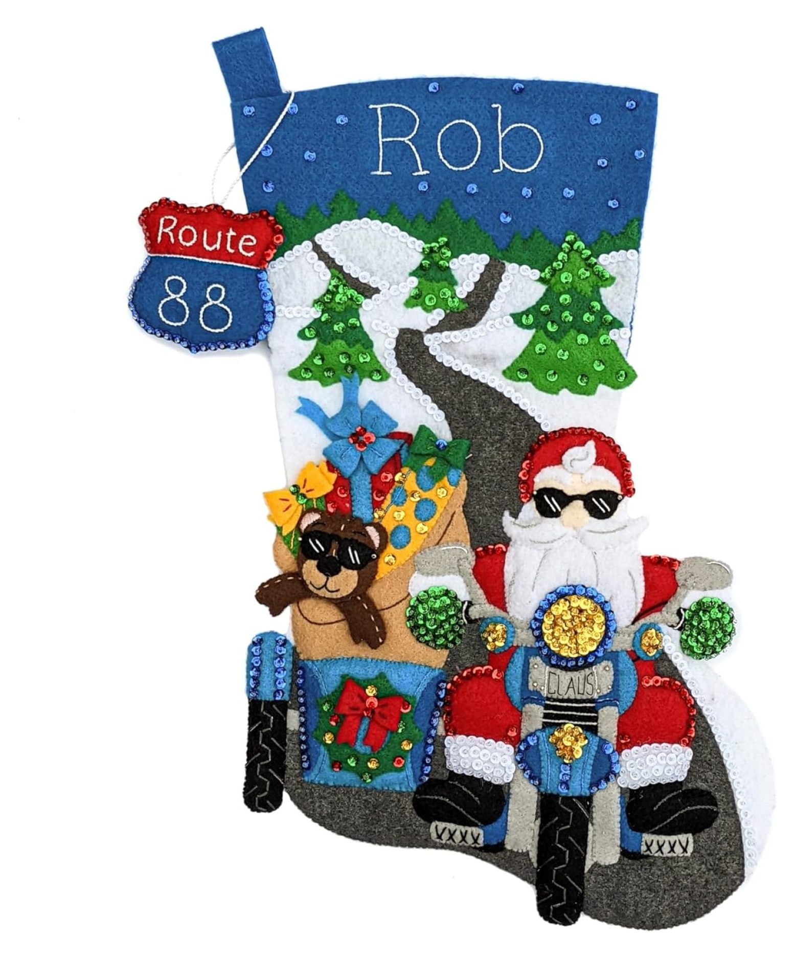 Cruising to Town 18" Felt Christmas Stocking Kit. DIY Felt Stockings ...