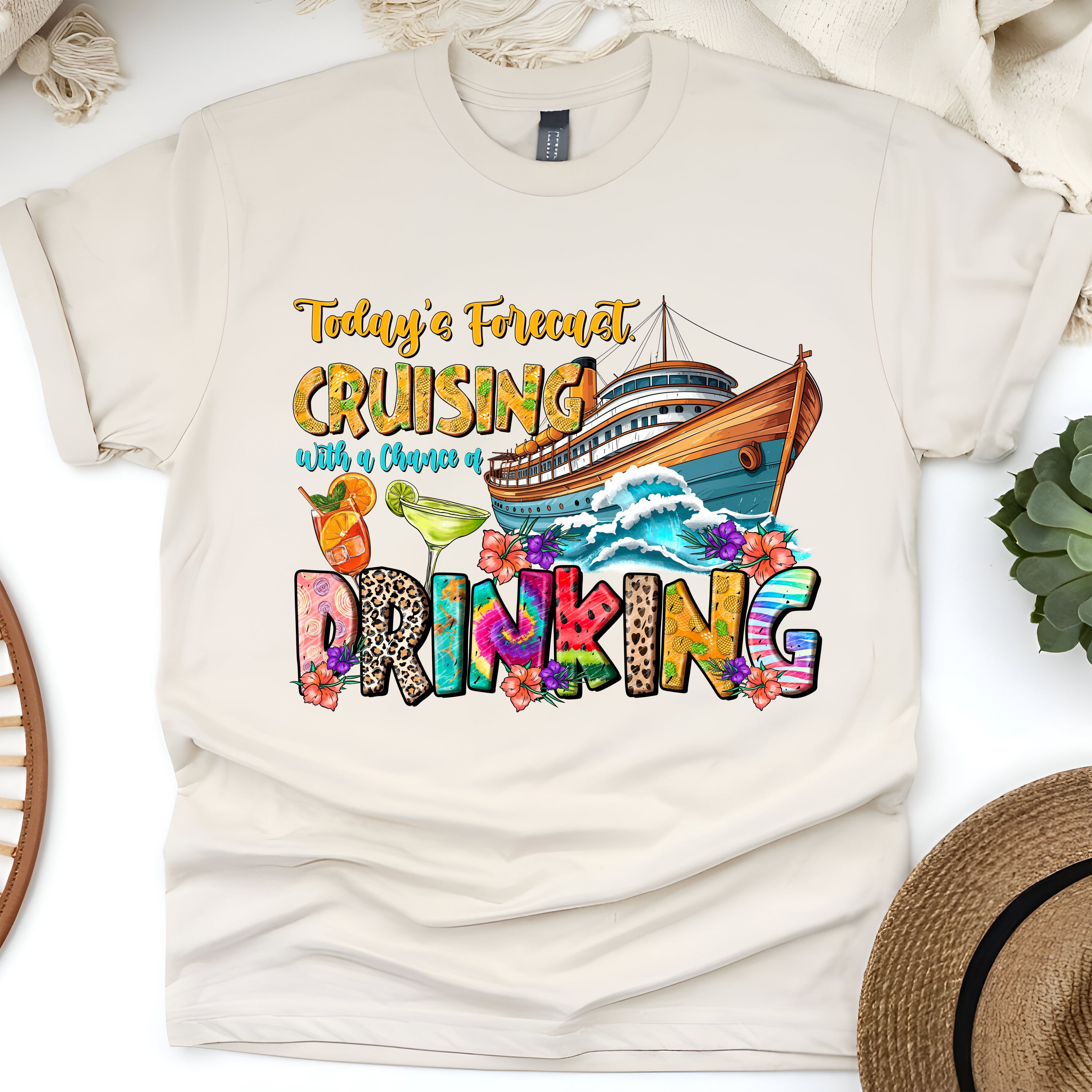 Cruising with a Chance of Drinking Shirt – Funny Cruise Vacation Tee ...