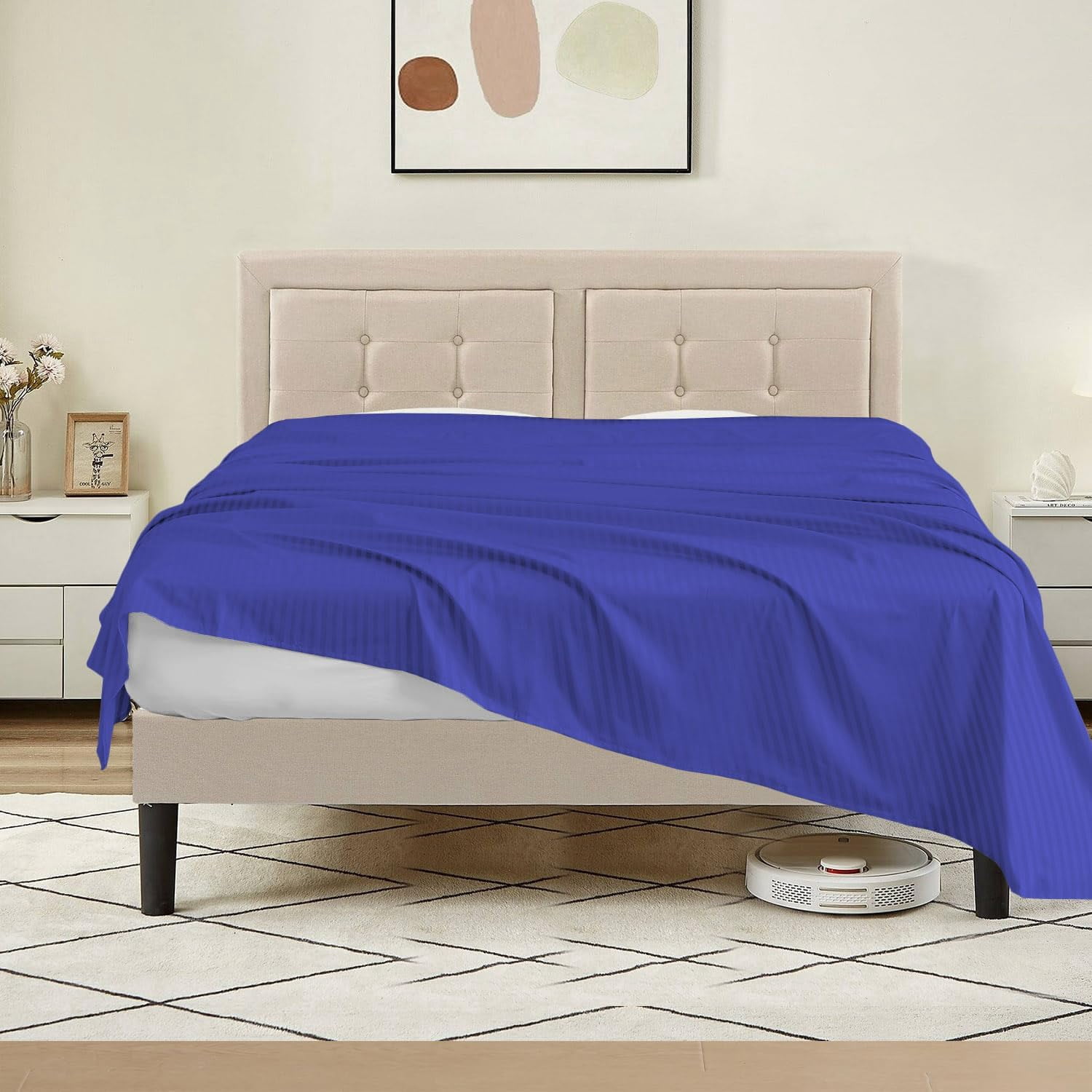 Cruiz Linen 500-Thread Count Flat Sheet/Top Sheet – Ultra-Soft Egyptian ...