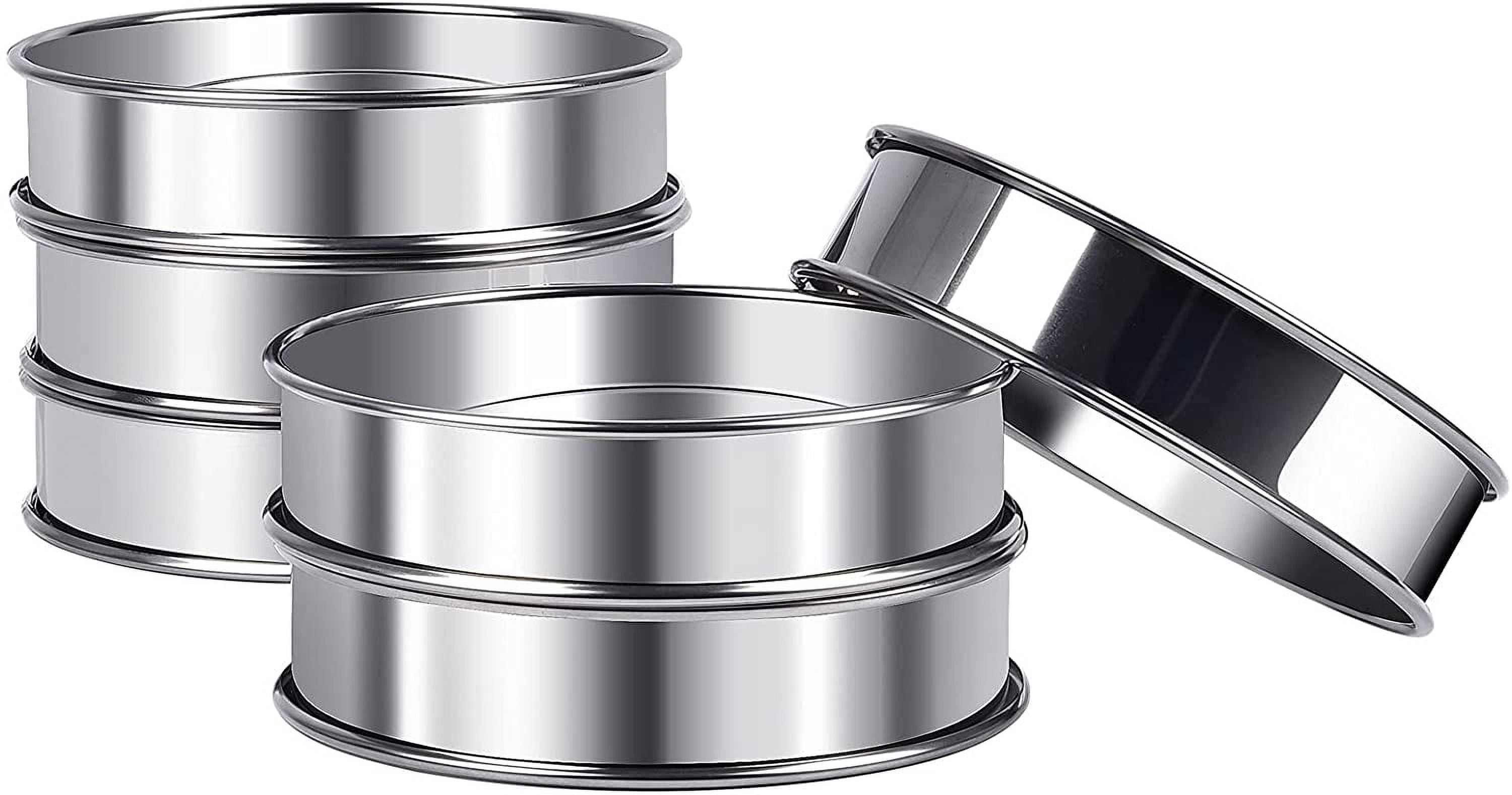 Crumpet Rings, 6PCS Double Rolled English Muffin Rings Stainless Steel ...