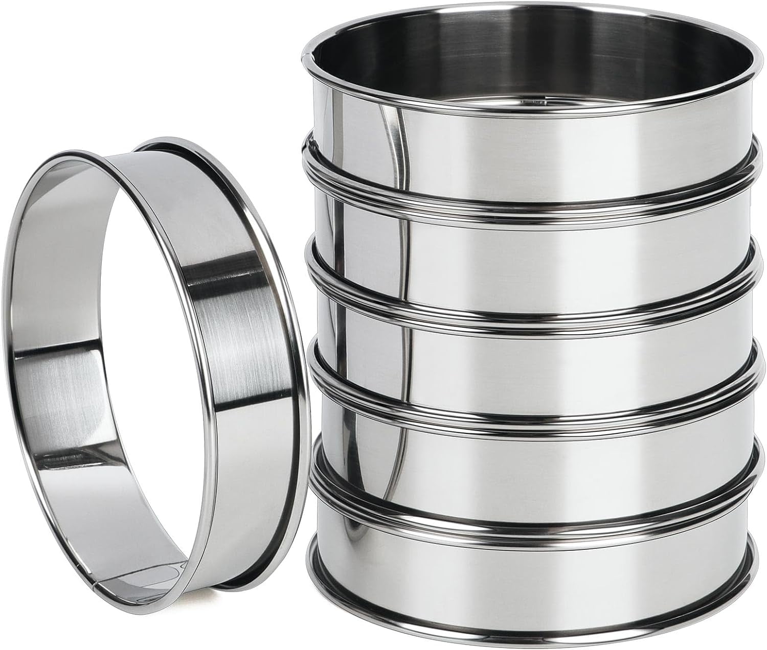 Crumpet Rings, English Muffin Rings 4 Inch,Stainless Steel Tart Rings ...