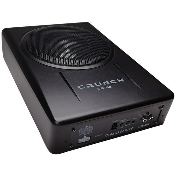 Crunch CR-8A 8 Inch 400 Watt Compact Under Seat Slim Powered Subwoofer ...