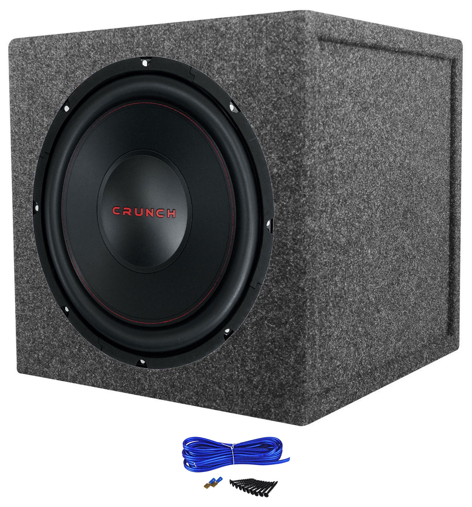 Crunch CRW12D4 12" 800w DVC 4 Ohm Car Audio Subwoofer+Sealed Sub Box ...