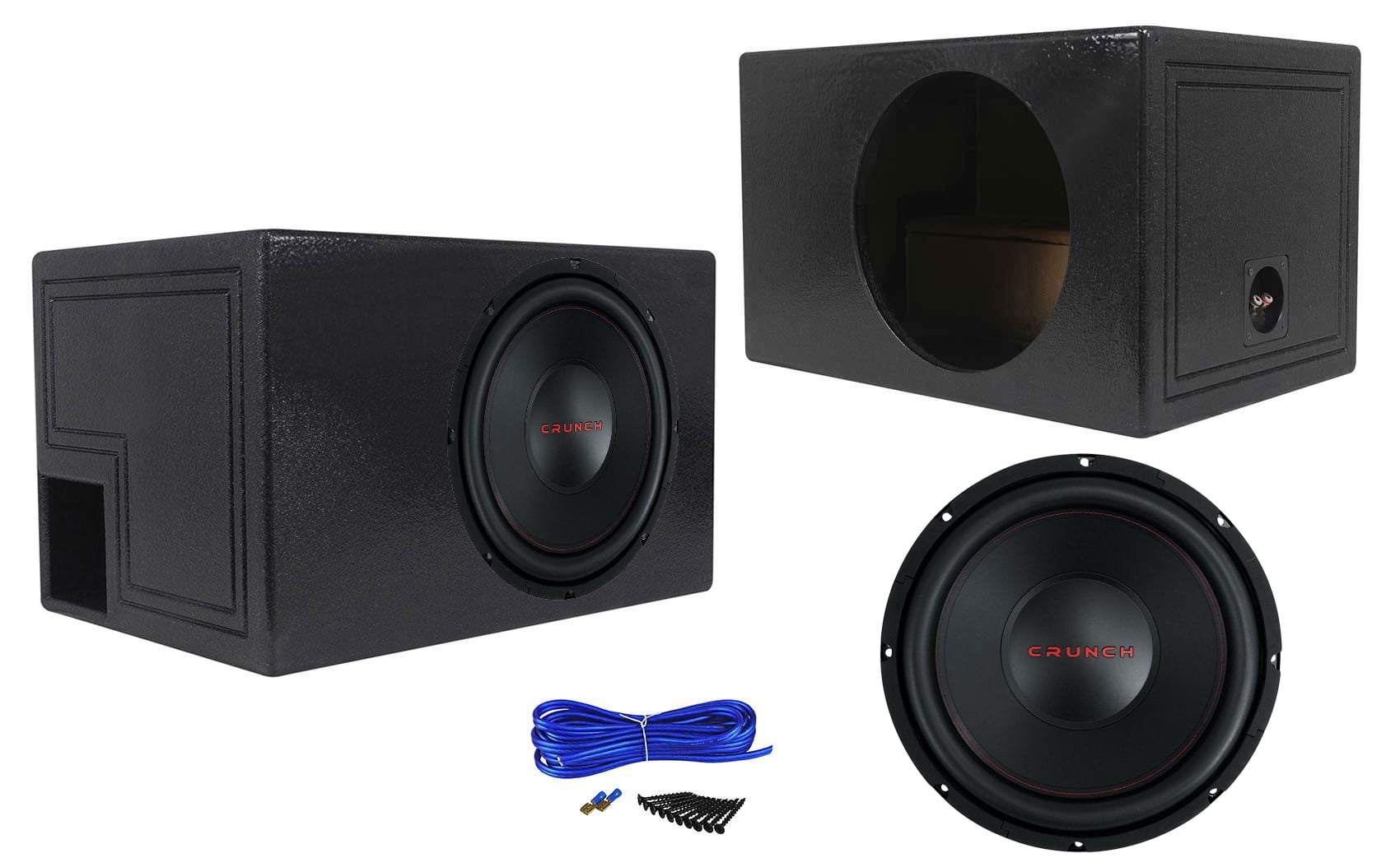 Crunch CRW12D4 12" 800w DVC 4 Ohm Car Audio Subwoofer+Vented Sub Box ...