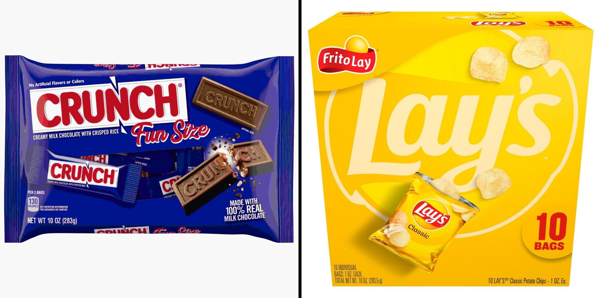 Crunch Fun Size Candy Bars 10.2 oz & Lay's Classic Potato Chips ...