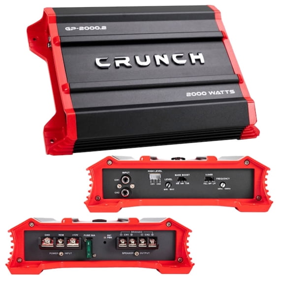 Crunch Ground Pounder 2000 Watt 2-Channel Amplifier Car Stereo Amp GP ...