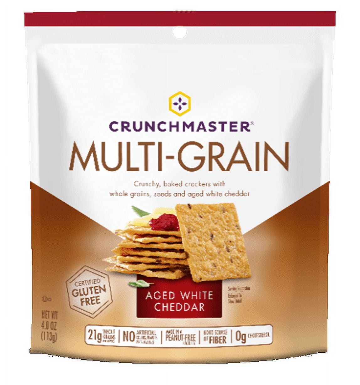 Crunchmaster Gluten-Free White Cheddar Crackers, 4 oz - Made with Whole ...