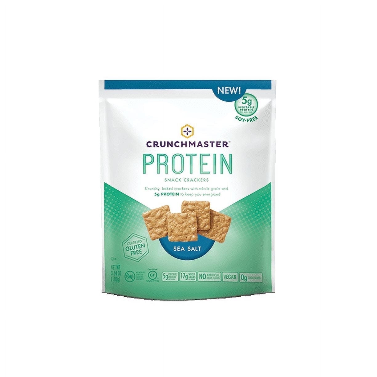 Crunch Master Gluten Free Protein Snack Crackers, Sea Salt Flavor, 3.54 ...