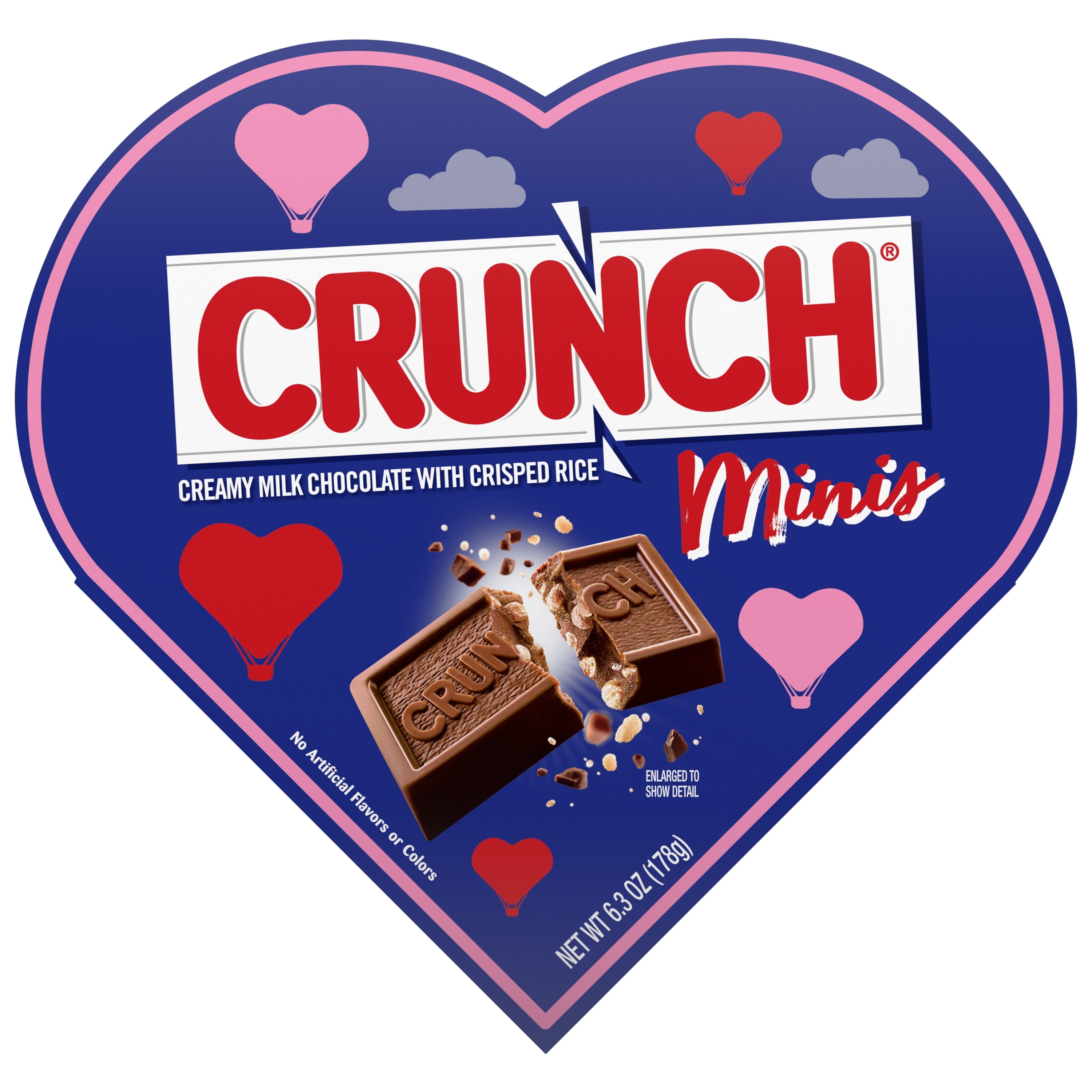 Crunch Minis, Milk Chocolate Candy Bars, Valentine's Day Gift, Heart ...