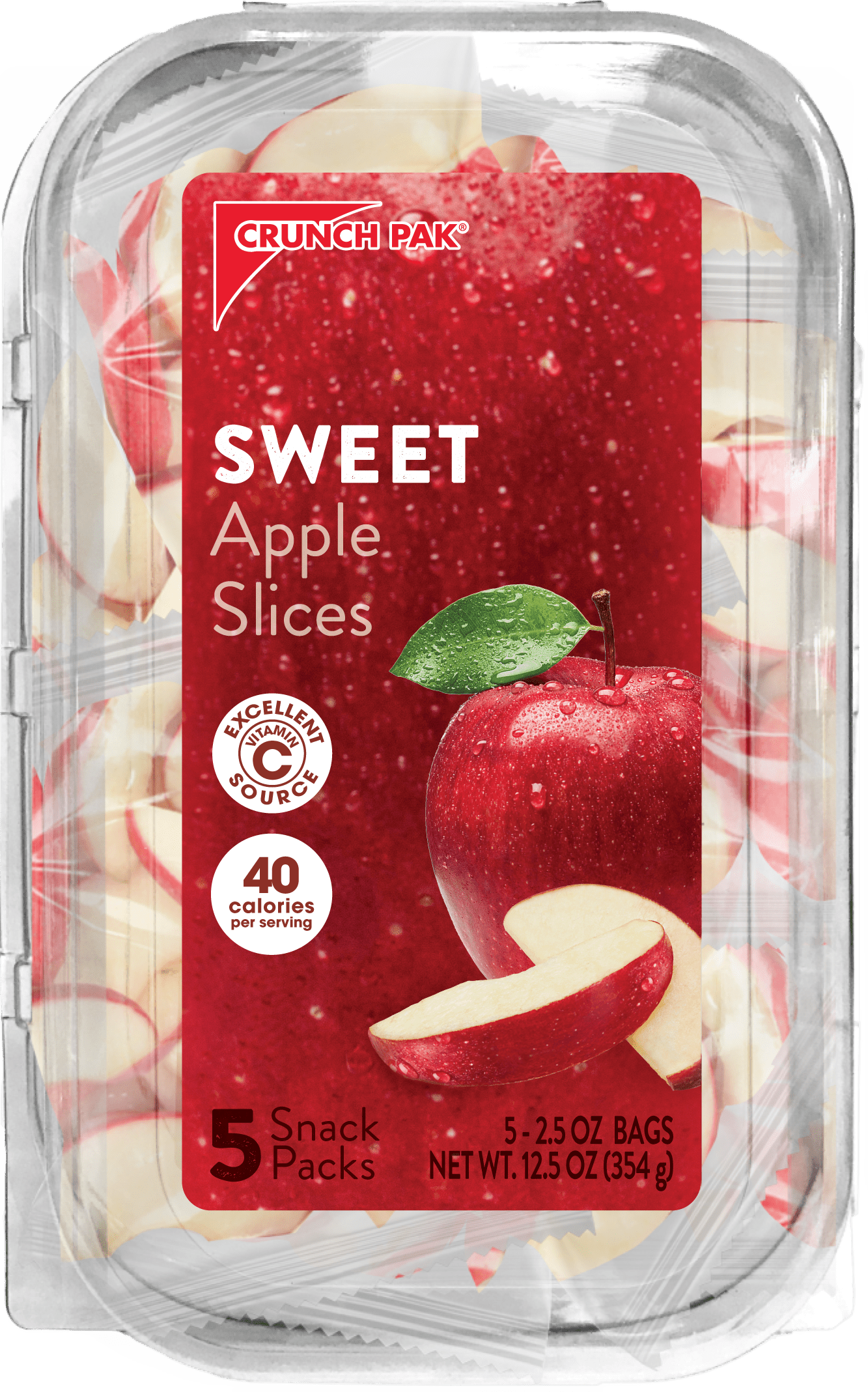 Crunch Pak Family Snack Pack with 5 2oz bag of Sweet Apple Slices ...