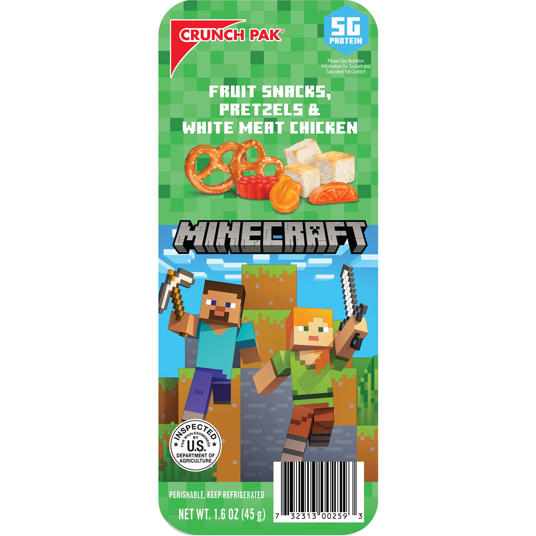 Crunch Pak Featuring Minecraft with Grilled Chicken, Fruit Chews, and ...