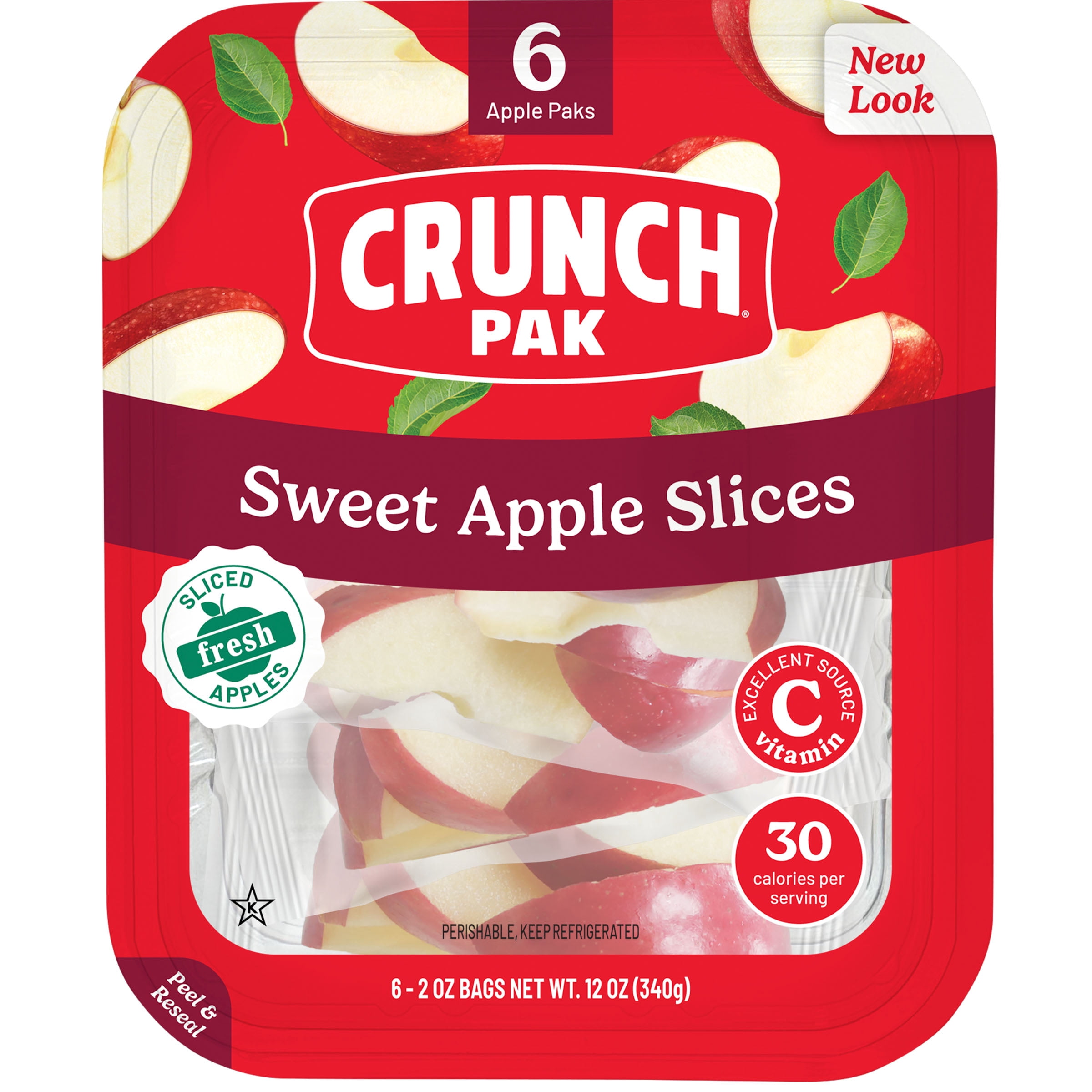 Crunch Pak Sliced Apples, 2 oz Bags, 6 Pack for Breakroom - Walmart ...