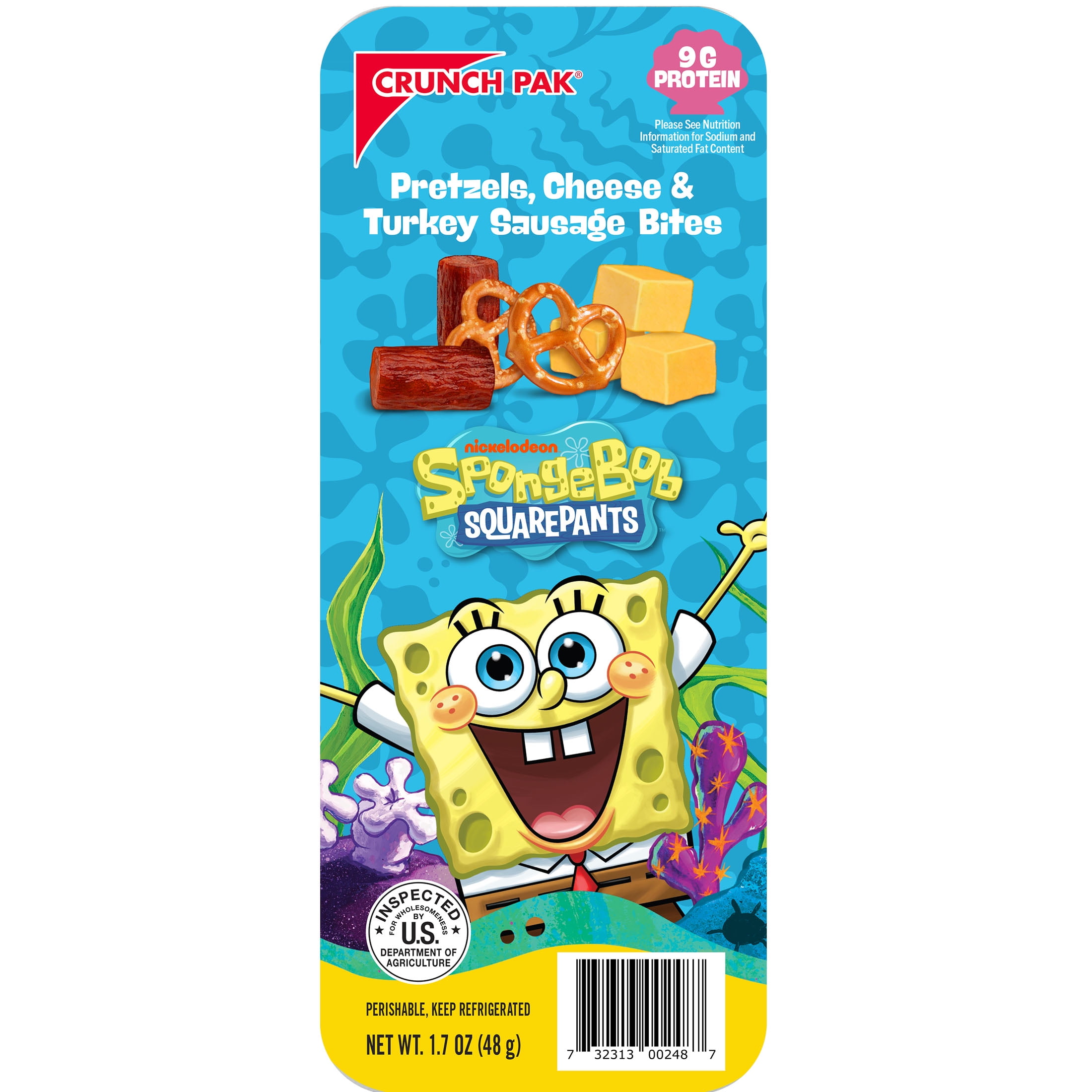 Crunch Pak Featuring Sponge Bob with Turkey Sausage Bites, Cheese, and ...
