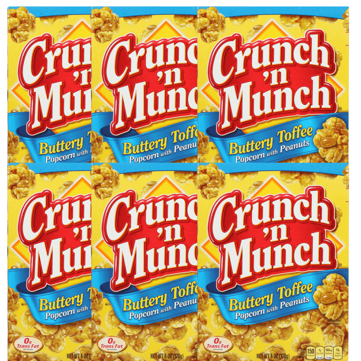 Crunch 'n Munch Buttery Toffee Popcorn with Peanuts, 6 oz. Boxes Made ...