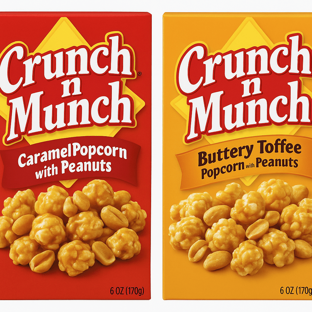 Crunch ‘n Munch Caramel Popcorn & Peanuts + Buttery Toffee Popcorn ...