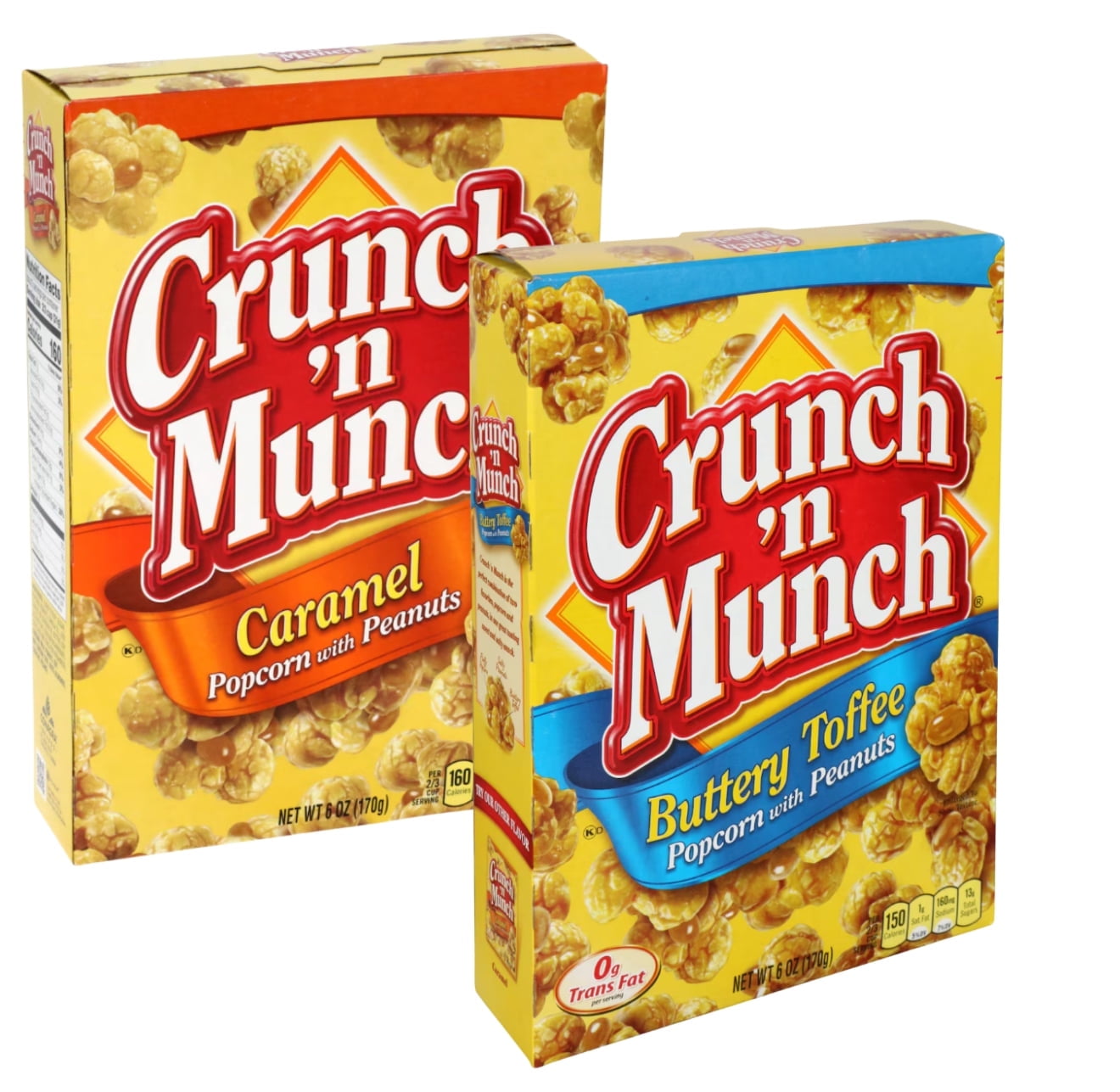 Crunch 'n Munch Popcorn with Peanuts Variety Pack, Caramel and Buttery ...