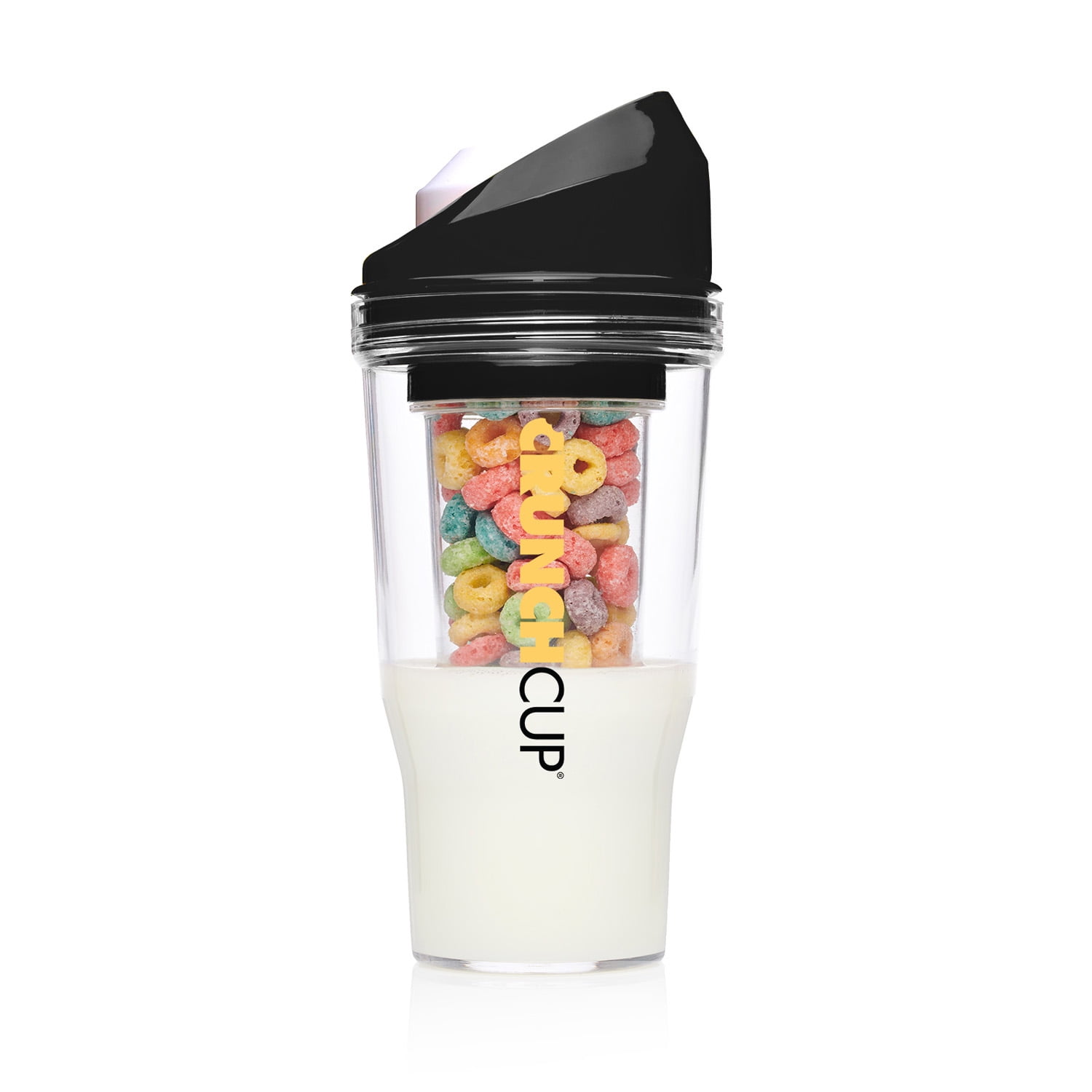 CrunchCup XL Black: Eco-Friendly Cereal Cup, Portable, BPA-Free ...