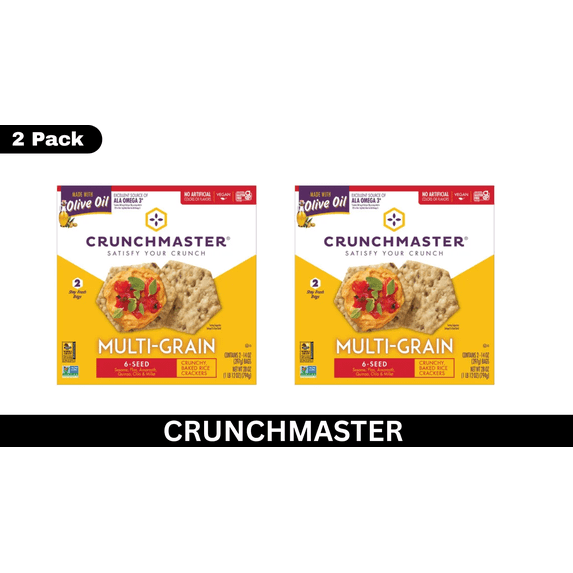 Crunchmaster 6-Seed Multi-Grain Crackers, 28 oz (Pack of 2) | Gluten ...