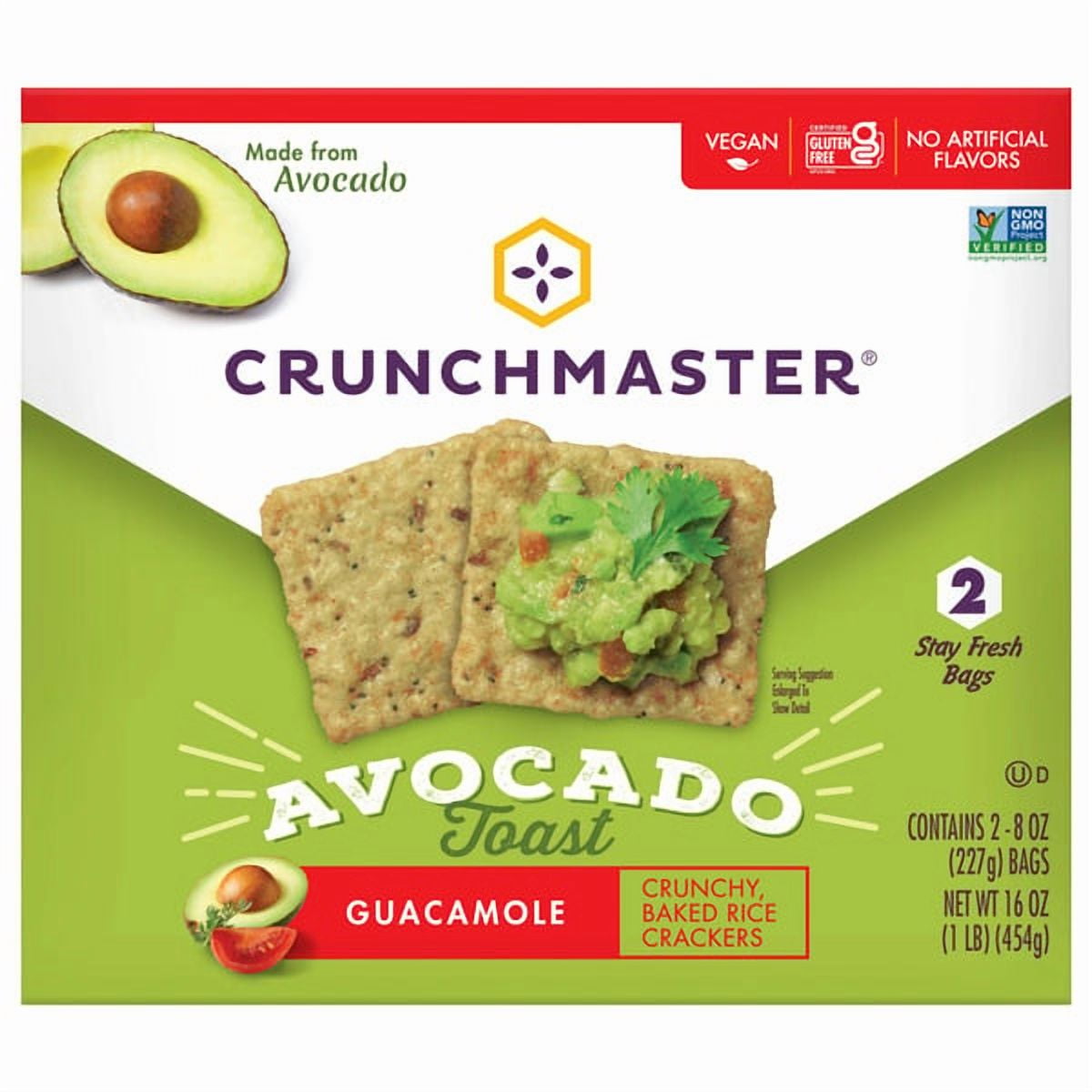 Crunchmaster Avocado Toast Guacamole Crackers, 16 oz(pack of 2 ...
