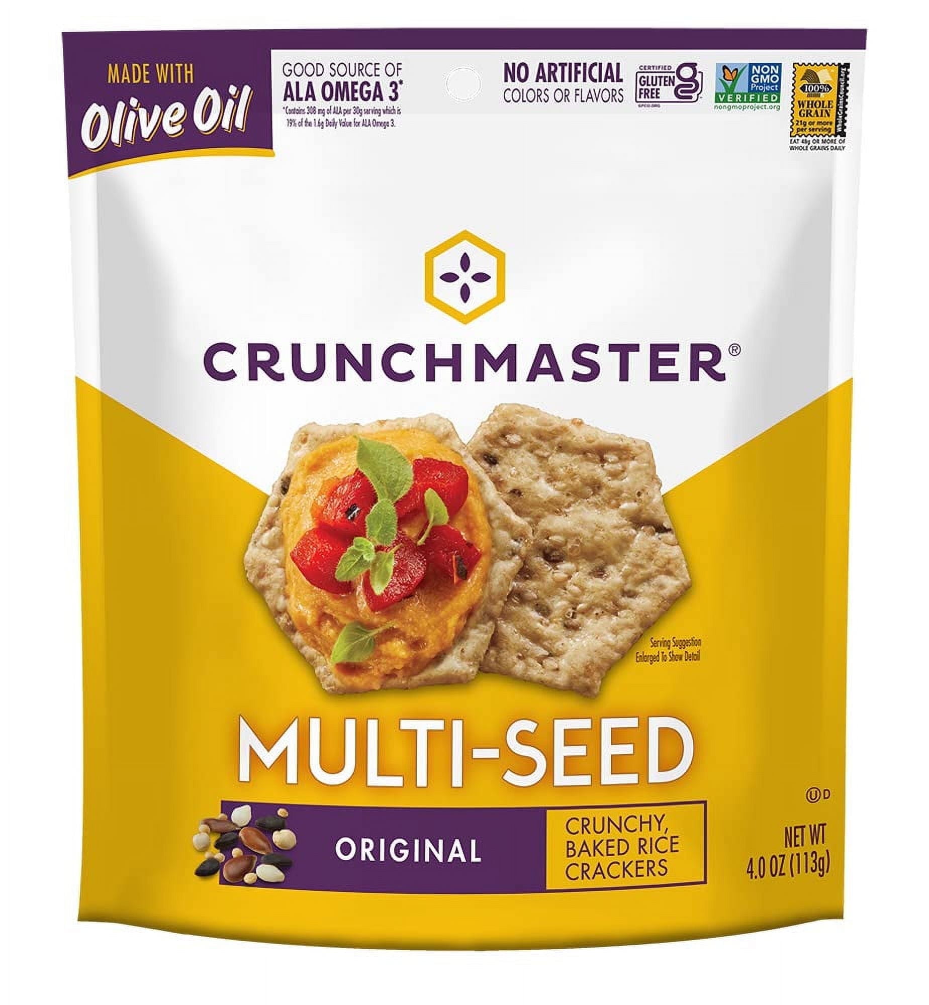 Crunchmaster Gluten Free Multi-Seed Baked Rice Crackers Original - 3.54 ...