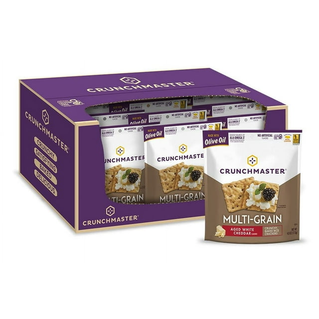 Crunchmaster Gluten-Free Multi-Grain Crackers, Aged White Cheddar, 4 ...