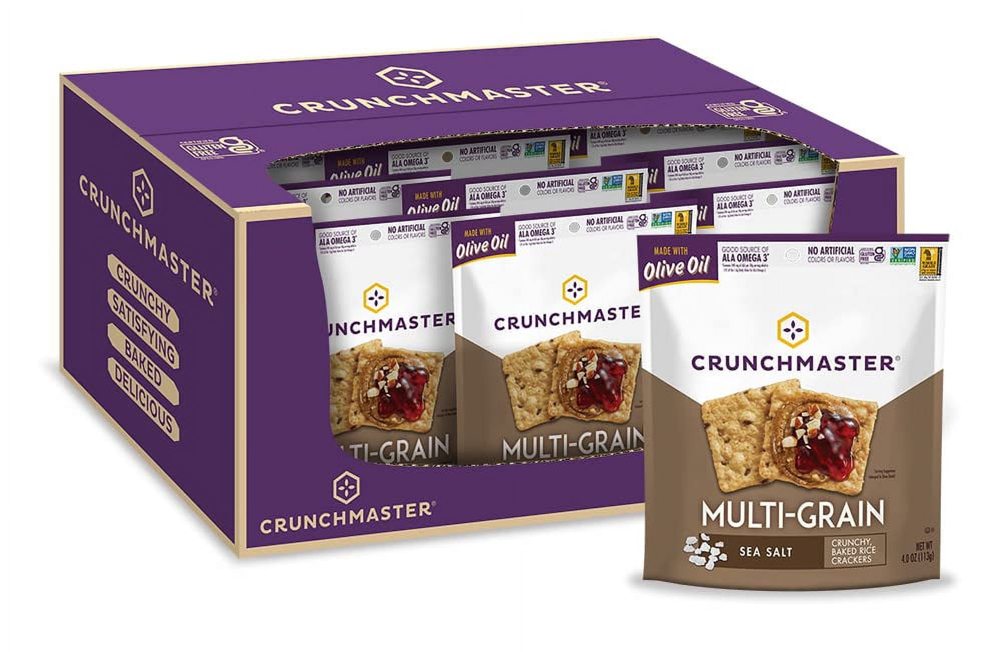 Crunchmaster Multi Grain Gluten Free Sea Salt, 4 Ounce Bags, (Pack of ...